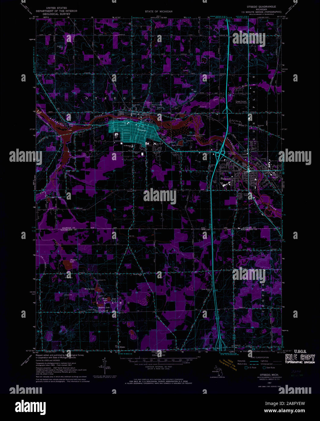 Otsego michigan map hi-res stock photography and images - Alamy