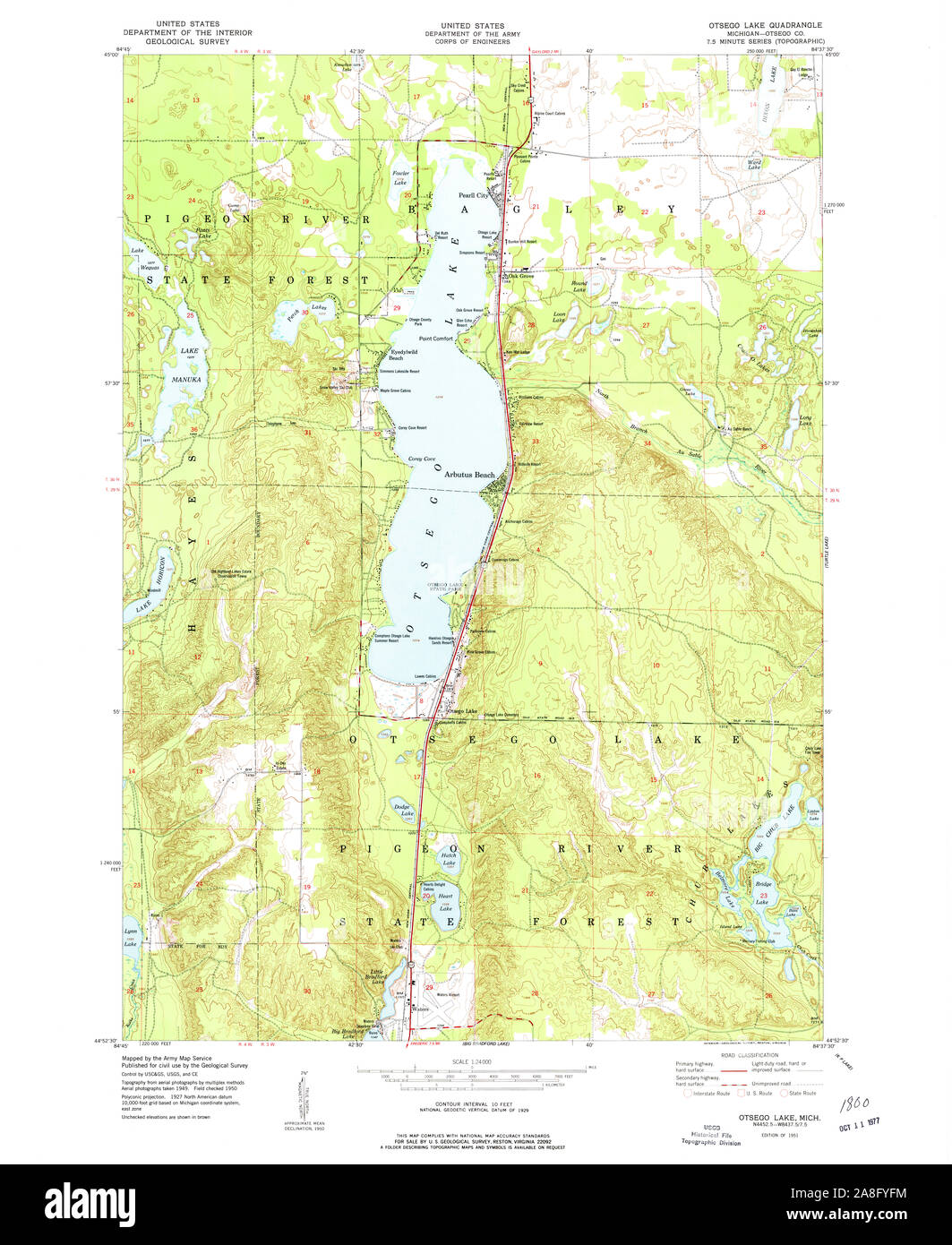 Otsego michigan map hi-res stock photography and images - Alamy