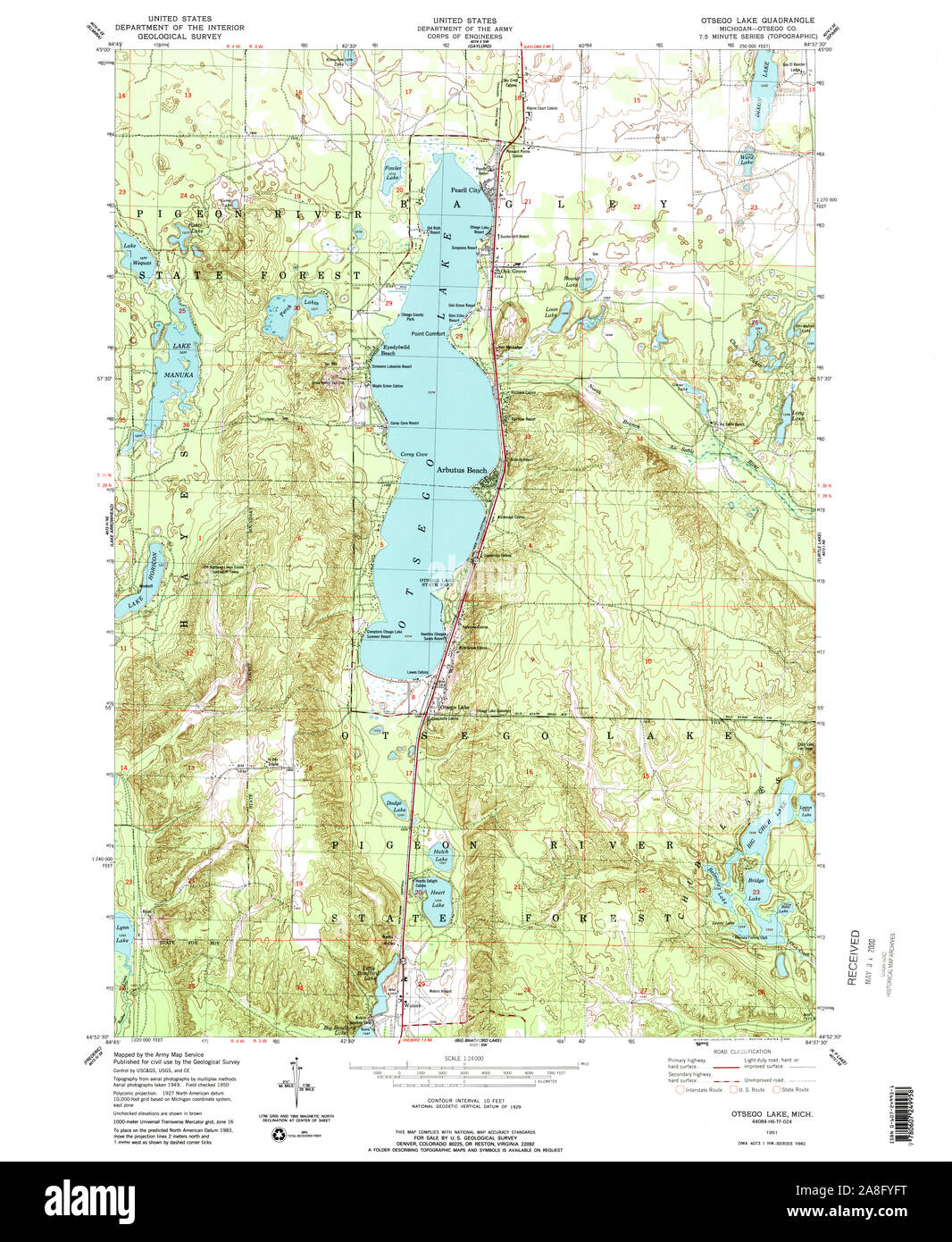 Otsego michigan map hi-res stock photography and images - Alamy