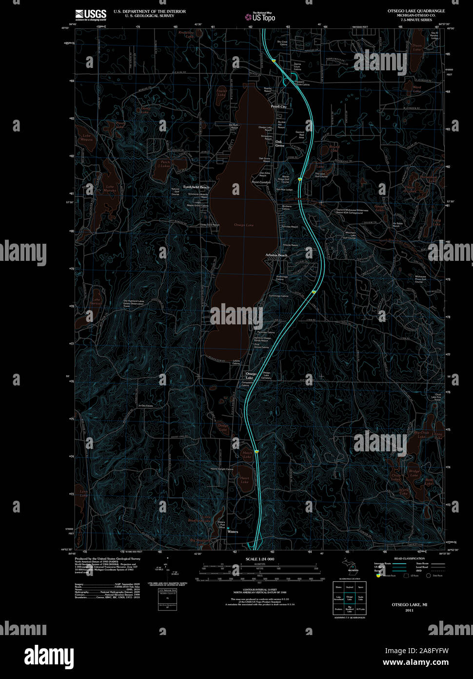 Otsego michigan map hi-res stock photography and images - Alamy