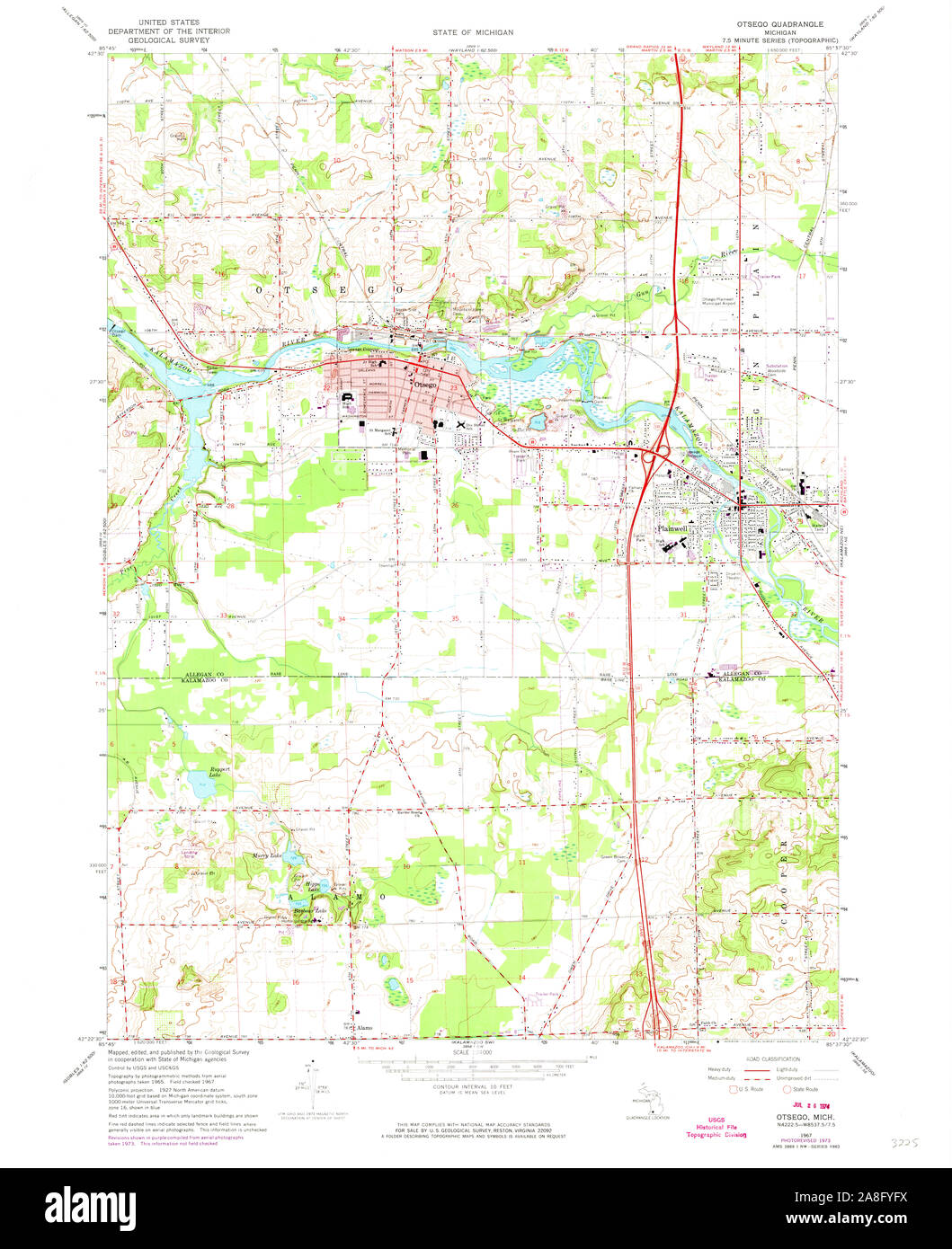 Otsego michigan map hi-res stock photography and images - Alamy