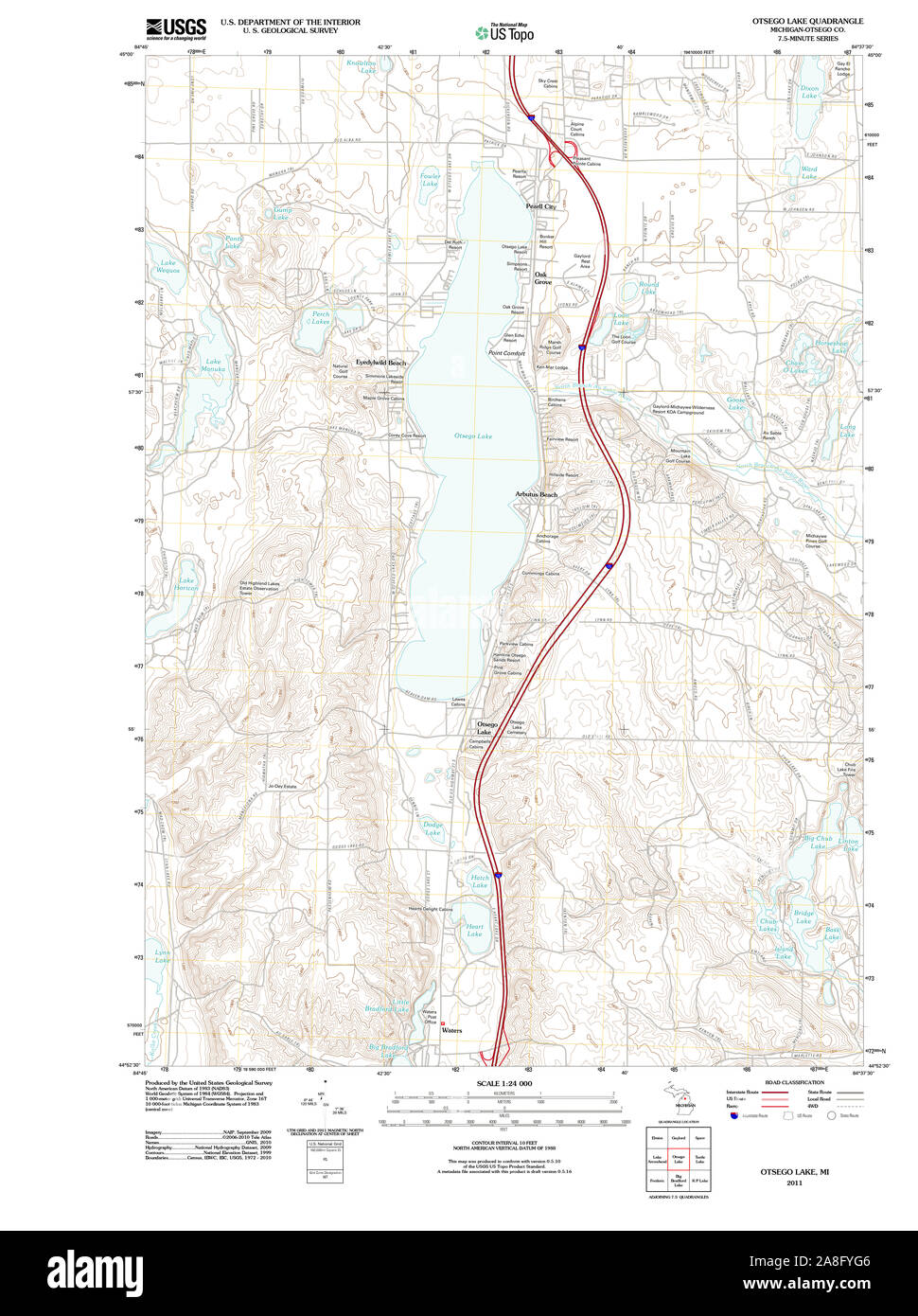 Otsego michigan map hi-res stock photography and images - Alamy