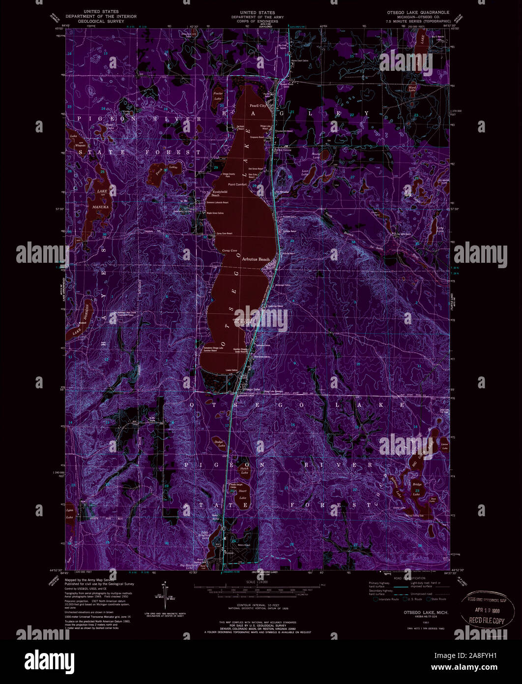 Otsego michigan map hi-res stock photography and images - Alamy