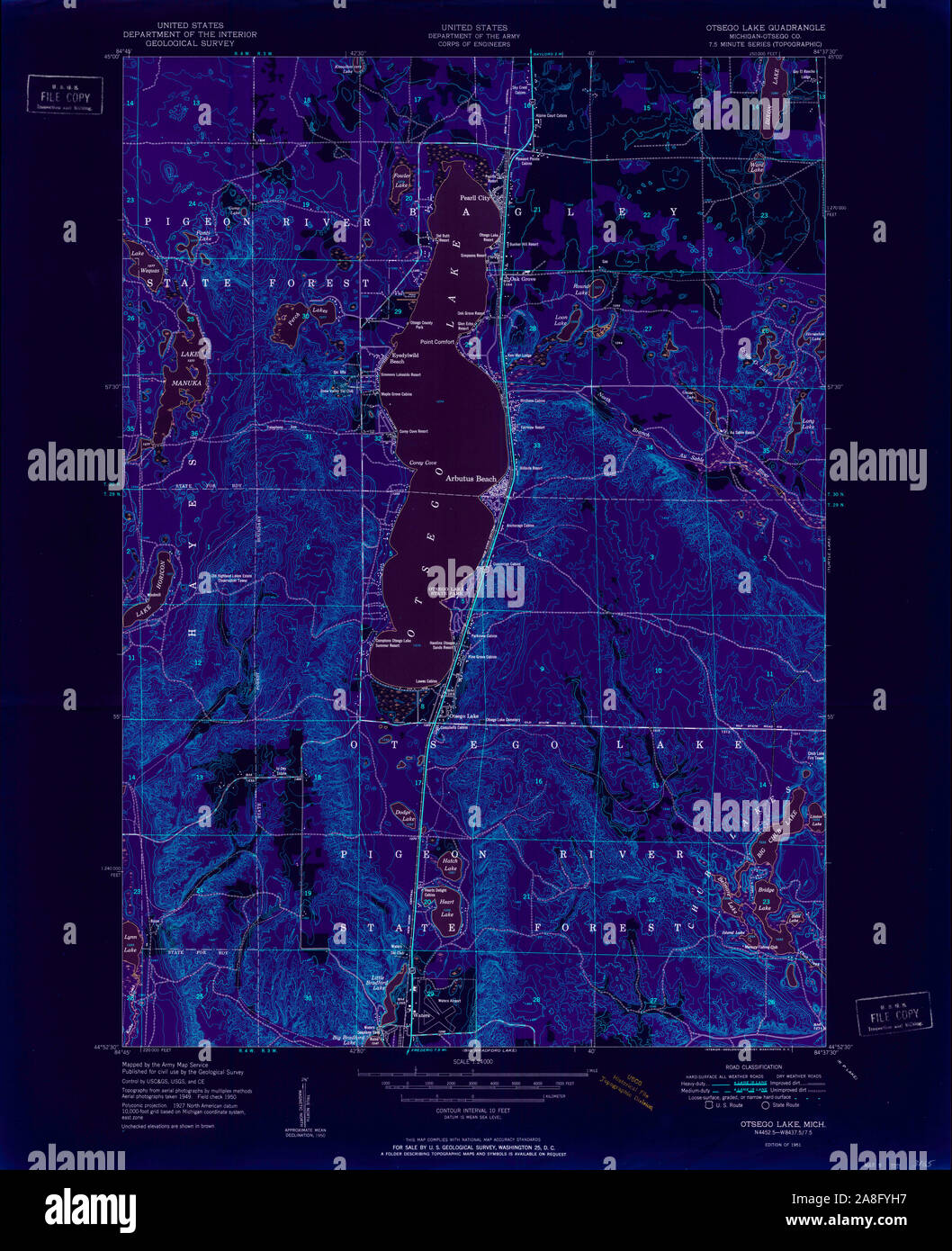 Otsego michigan map hi-res stock photography and images - Alamy