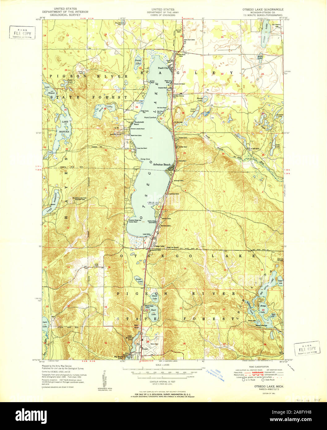 Otsego michigan map hi-res stock photography and images - Alamy