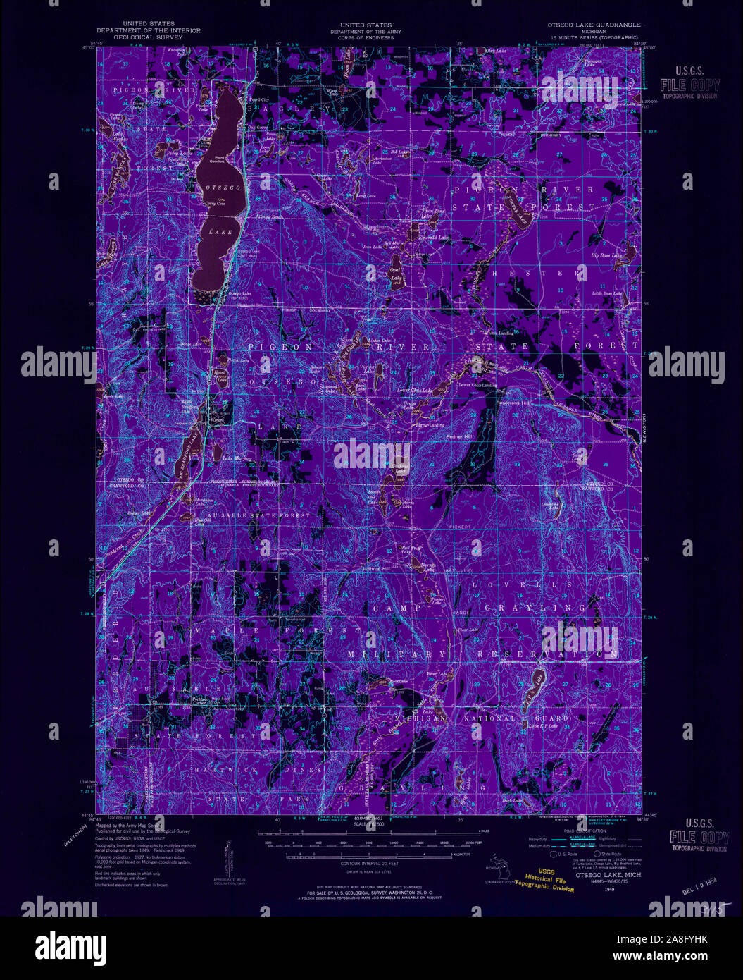 Otsego michigan map hi-res stock photography and images - Alamy