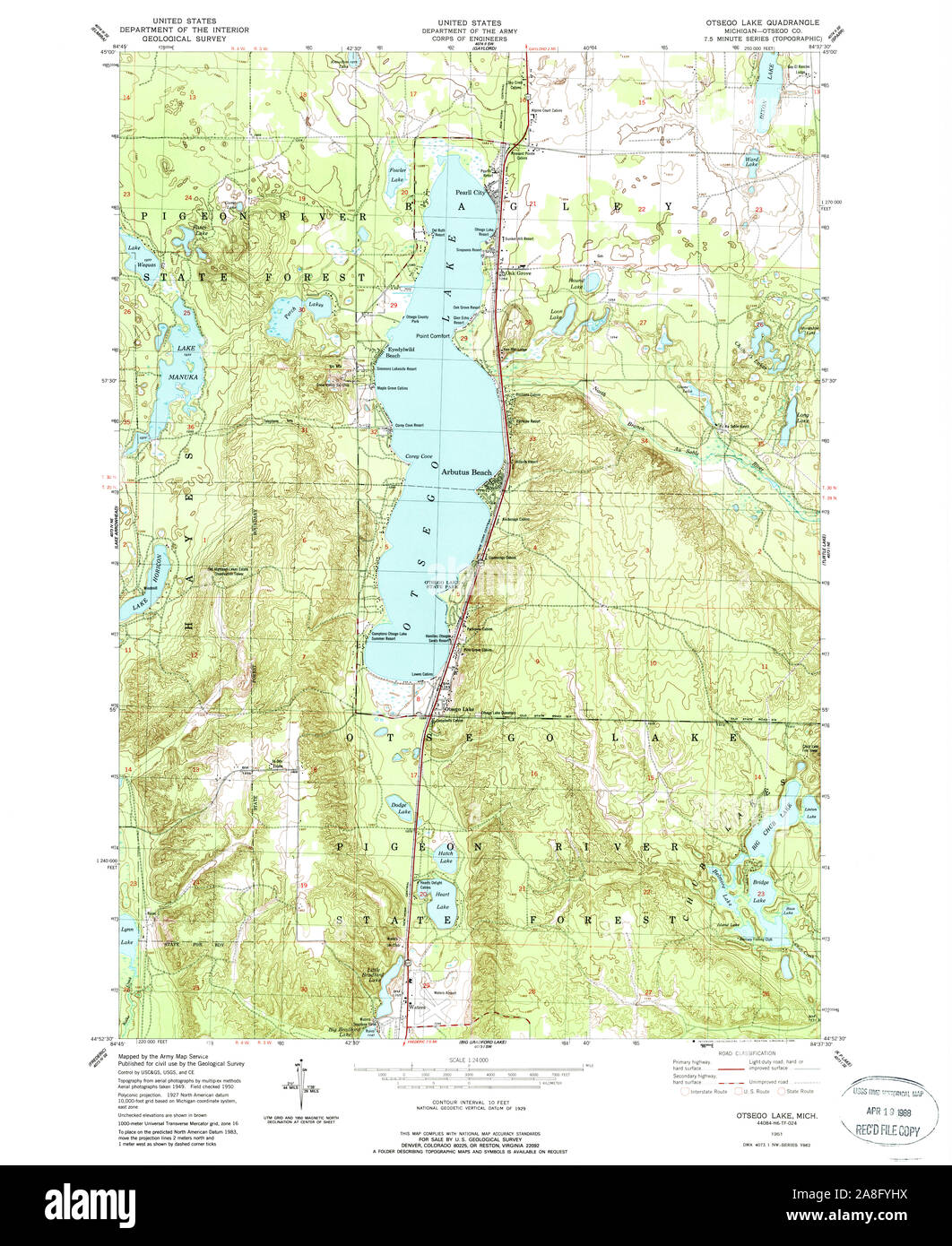 Otsego michigan map hi-res stock photography and images - Alamy