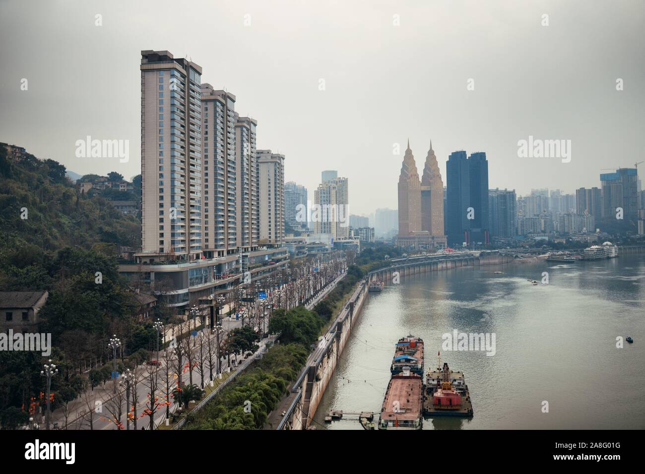 Aerial view of urban buildings and city skyline in Chongqing Stock ...