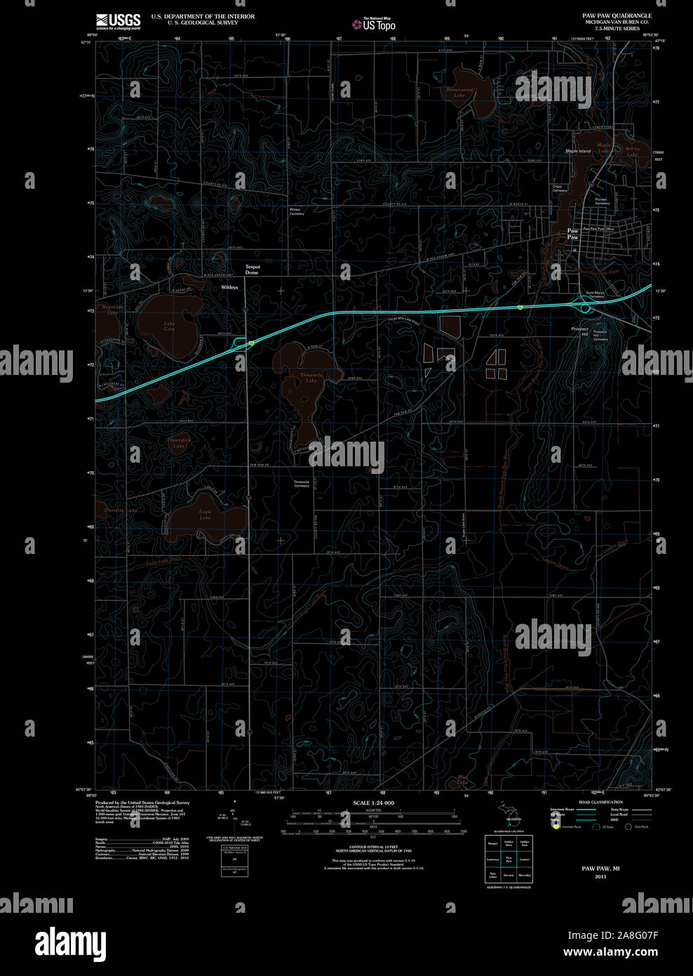 Paw paw michigan map hi-res stock photography and images - Alamy