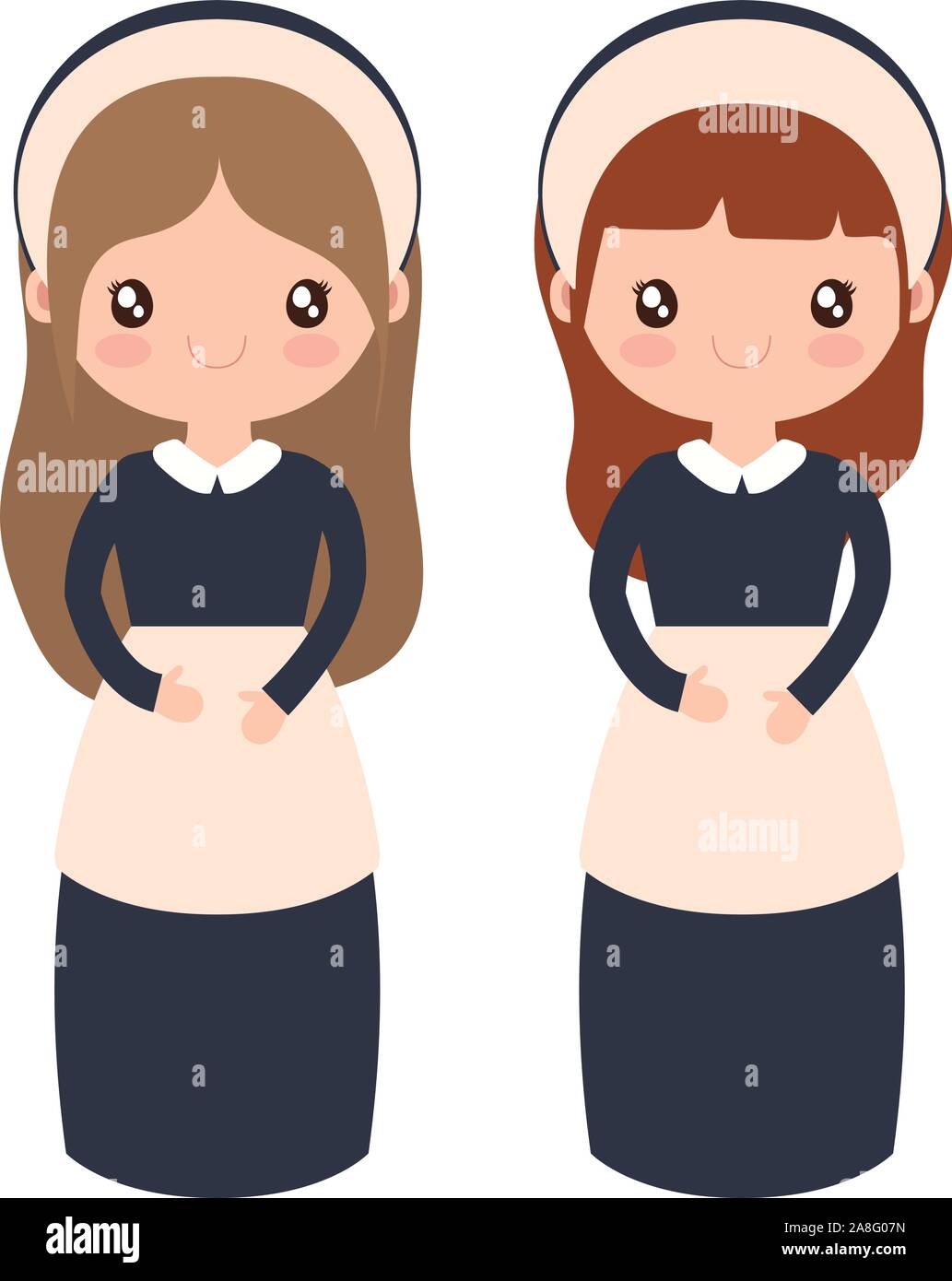 women pilgrims, thanksgiving on white background vector illustration ...