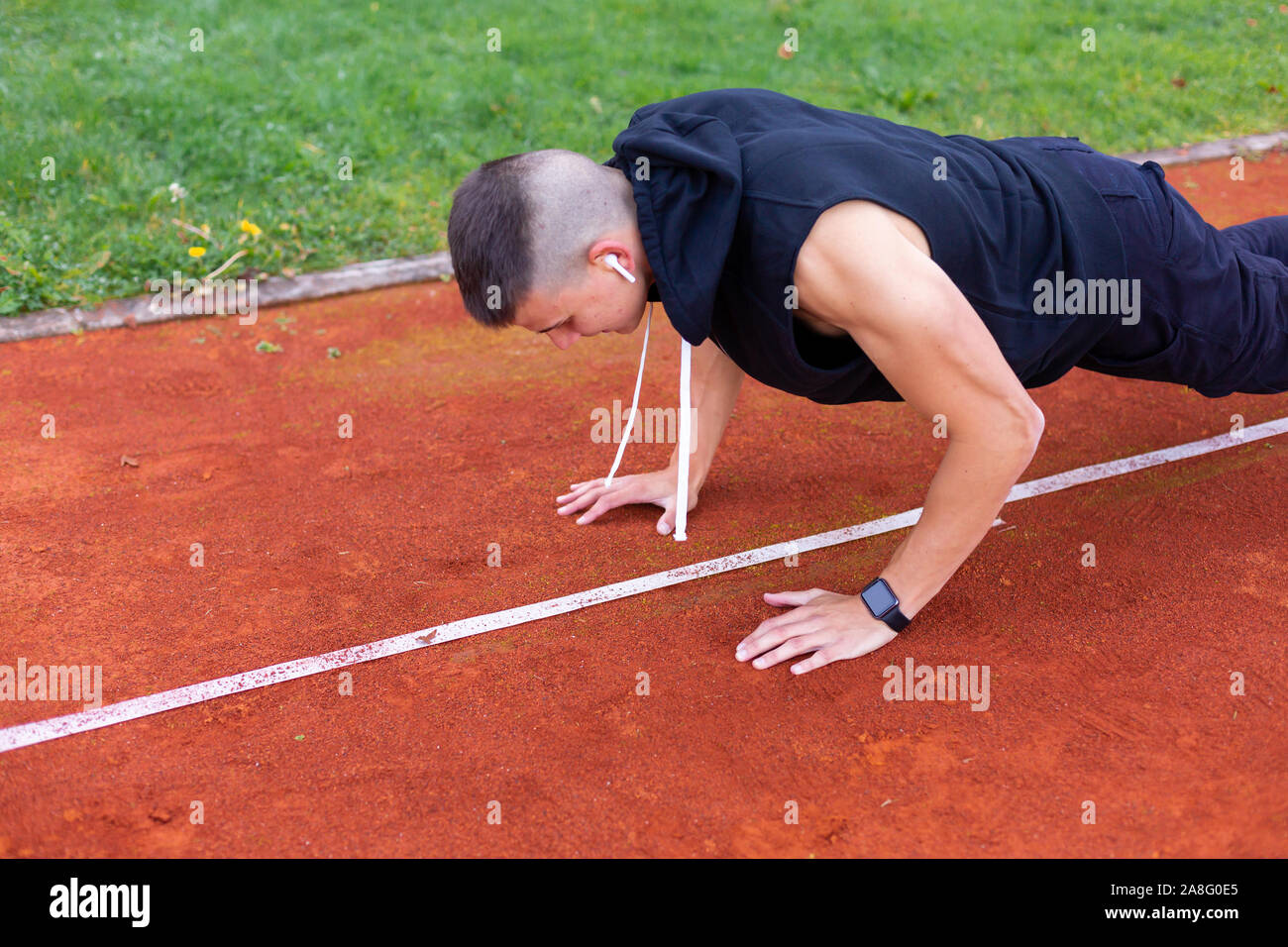 Muscular young man running outdoor hi-res stock photography and images ...