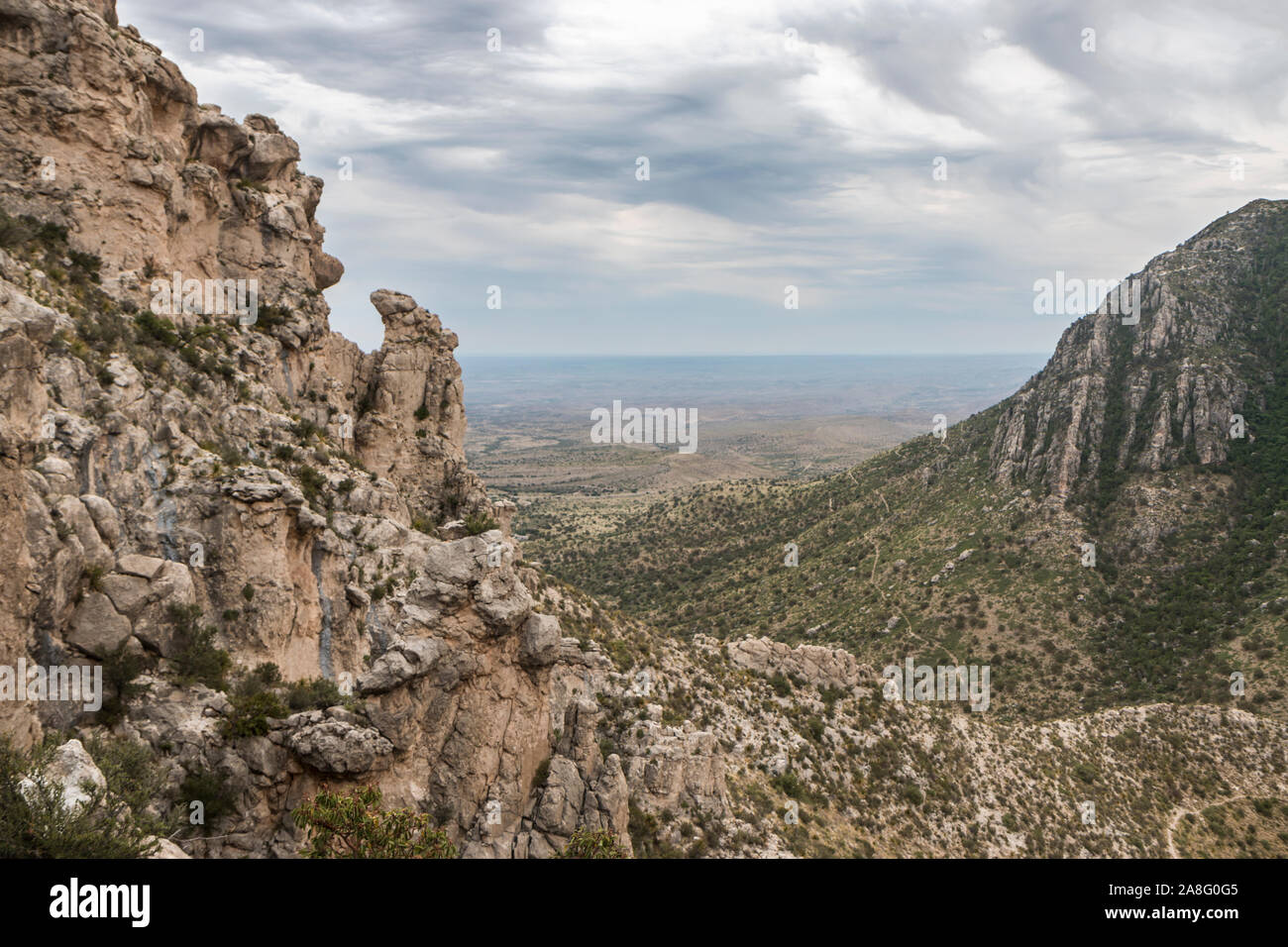 Landscape view of Guadalupe Mountains National Park during the day in ...
