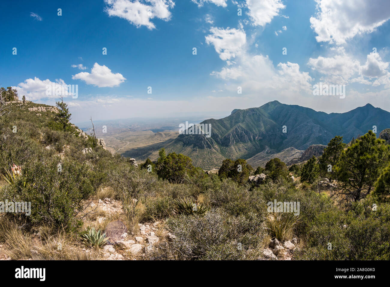 Landscape view of Guadalupe Mountains National Park during the day in ...