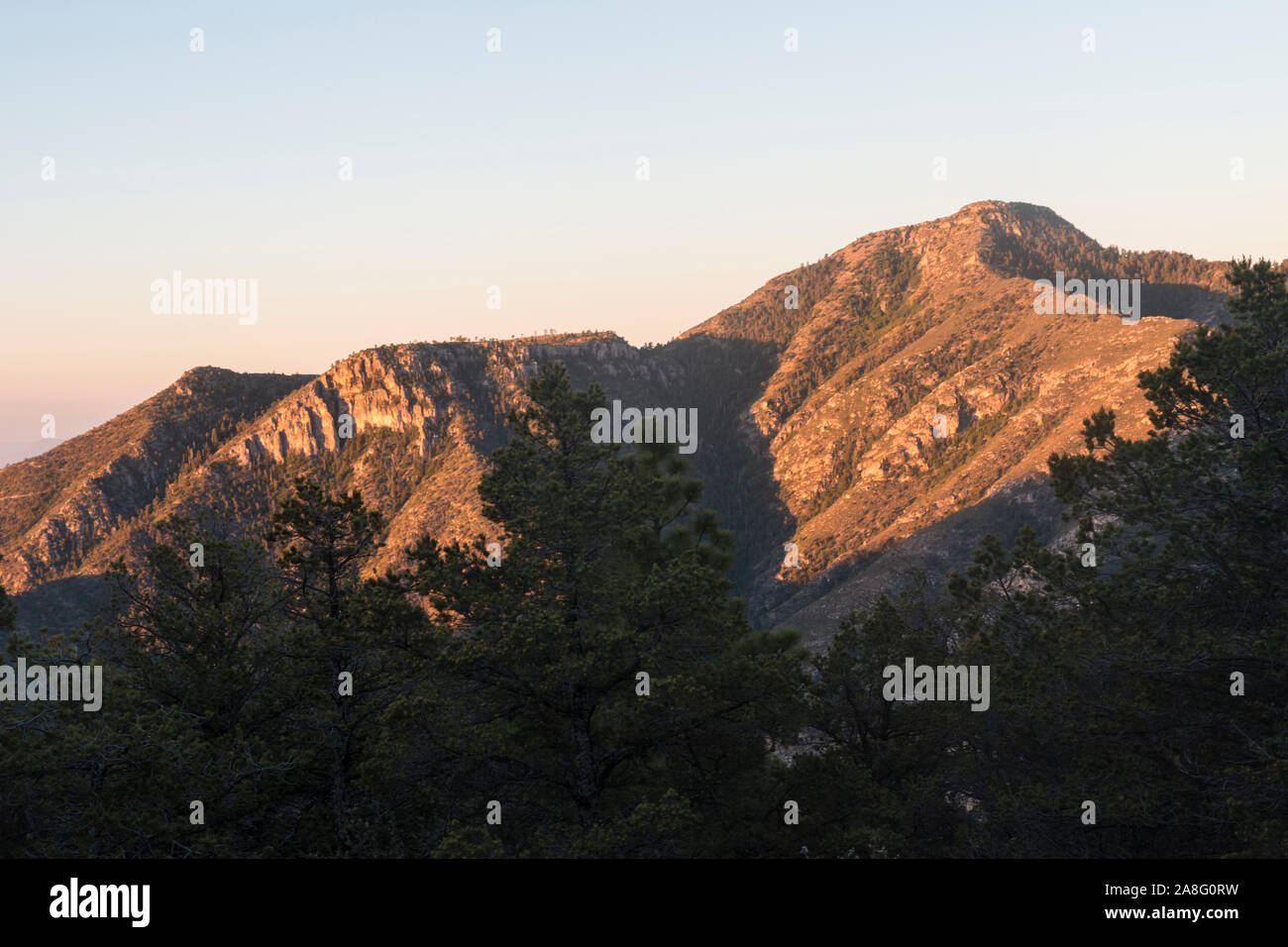 Landscape view of the sunset in Guadalupe Mountains National Park in ...