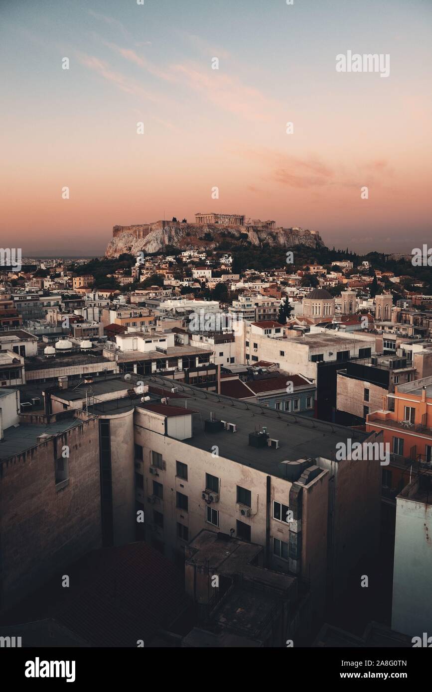 Sunset rooftop athens acropolis hi-res stock photography and images - Alamy