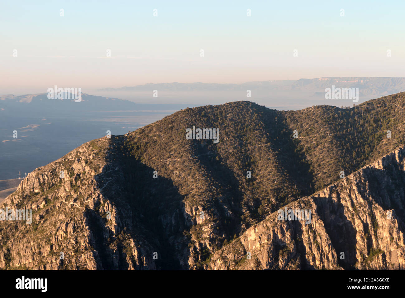 Landscape view of the sunset in Guadalupe Mountains National Park in ...