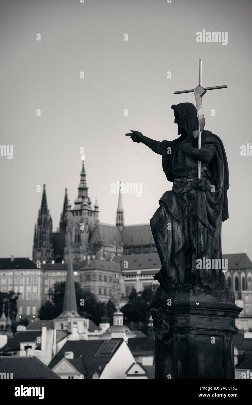 Charles Bridge statue closeup in Prague Czech Republic Stock Photo - Alamy