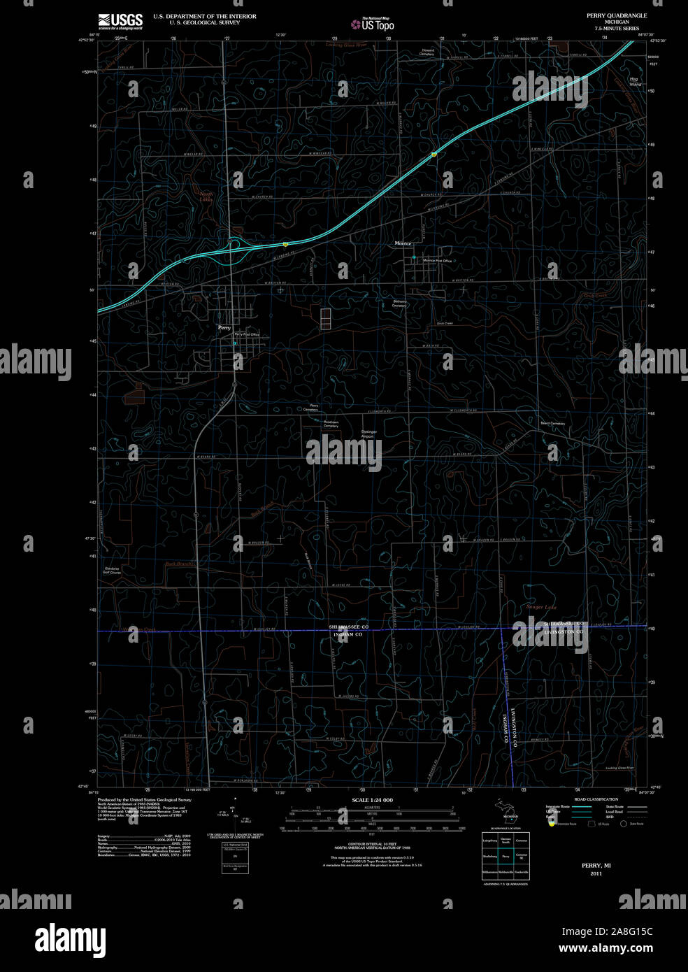 Perry michigan map hi-res stock photography and images - Alamy