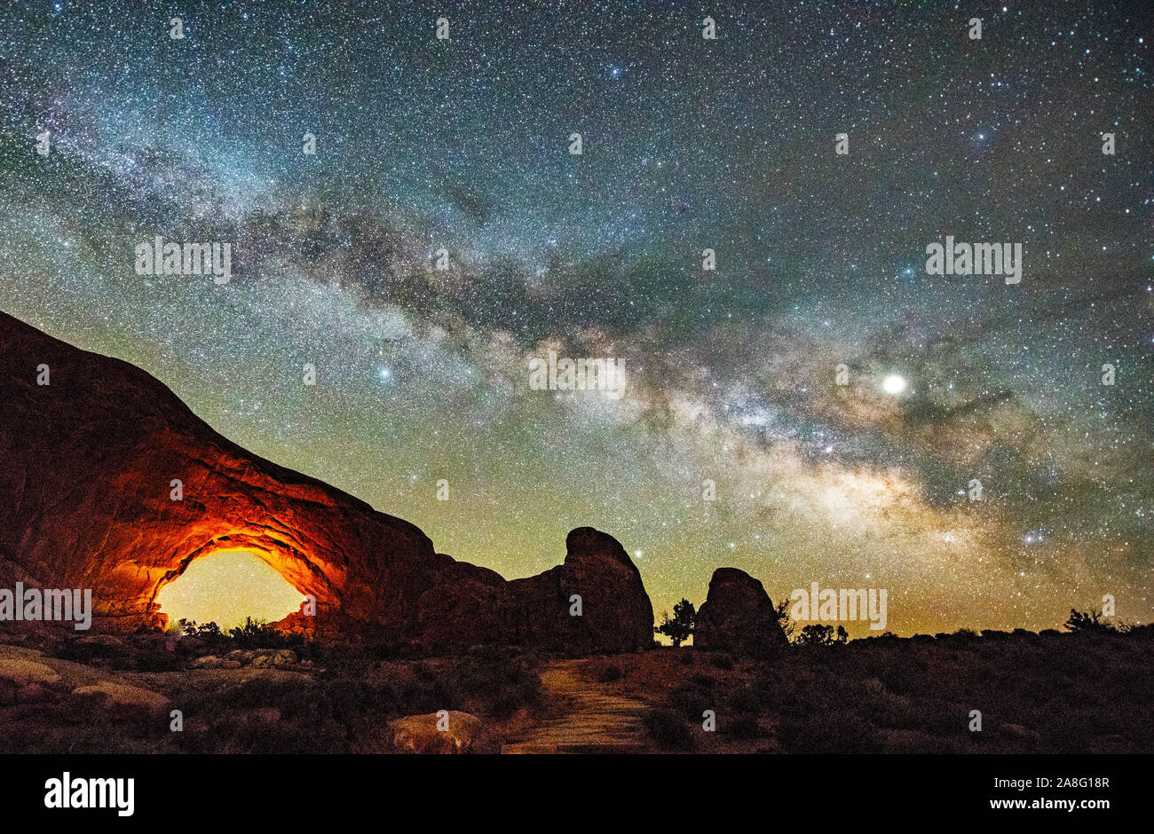 Milky Way and the North Window, Arches National Park, Utah Windows ...