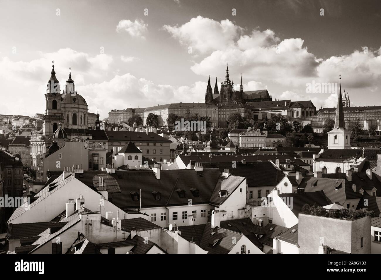 Prague Castle with Saint Vitus Cathedral in Czech Republic Stock Photo ...