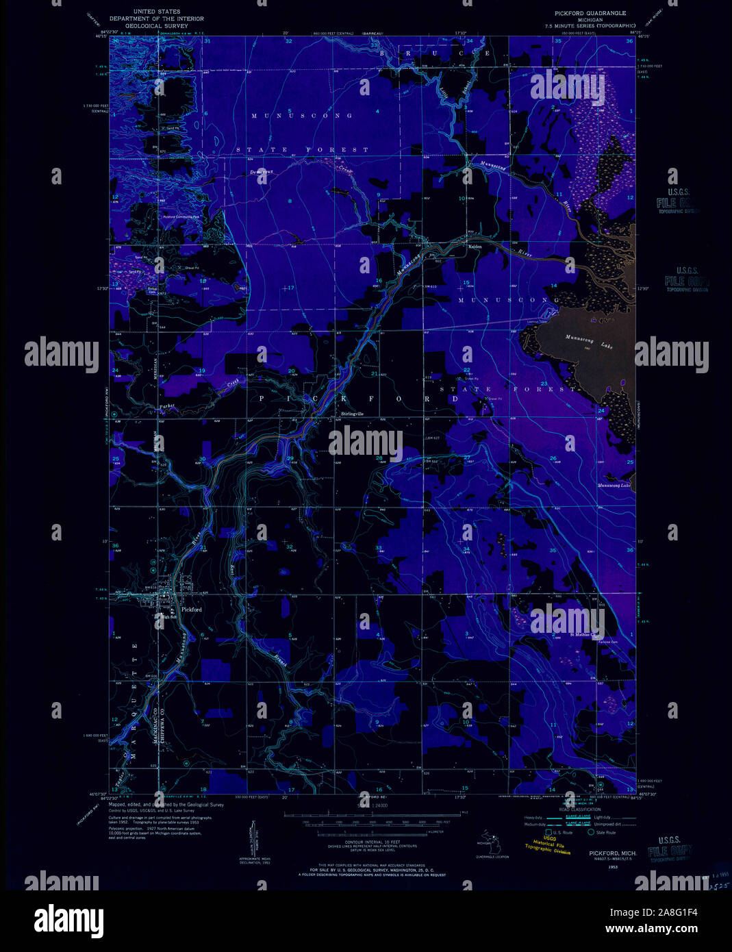 Pickford michigan map hi-res stock photography and images - Alamy