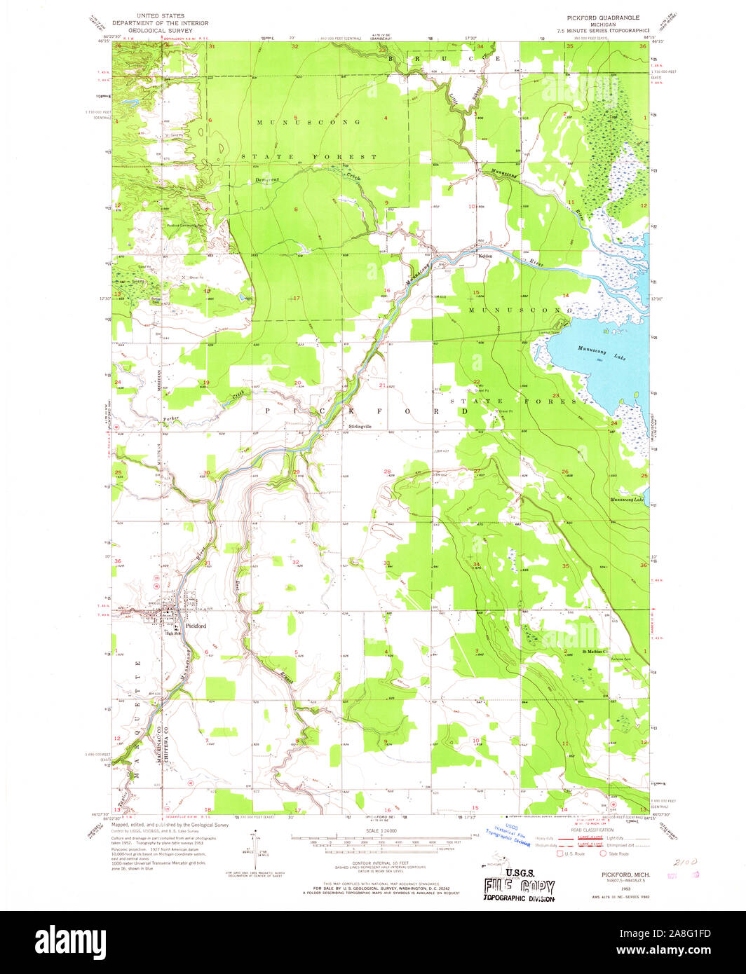 Pickford michigan map hi-res stock photography and images - Alamy