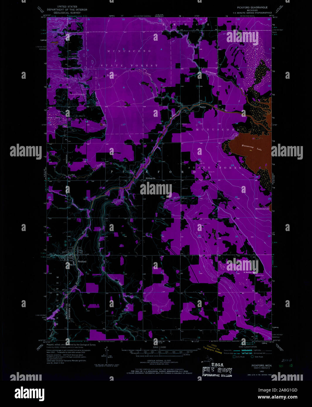 Pickford michigan map hi-res stock photography and images - Alamy