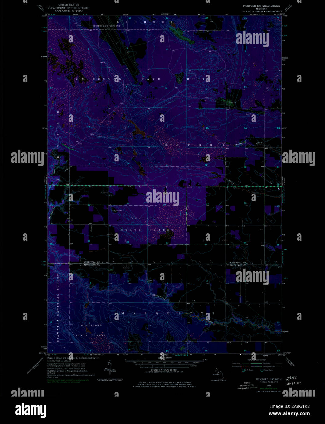 Pickford michigan map hi-res stock photography and images - Alamy