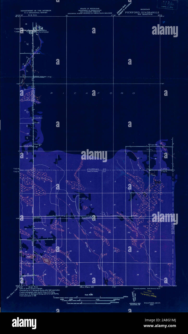 Pickford michigan map hi-res stock photography and images - Alamy