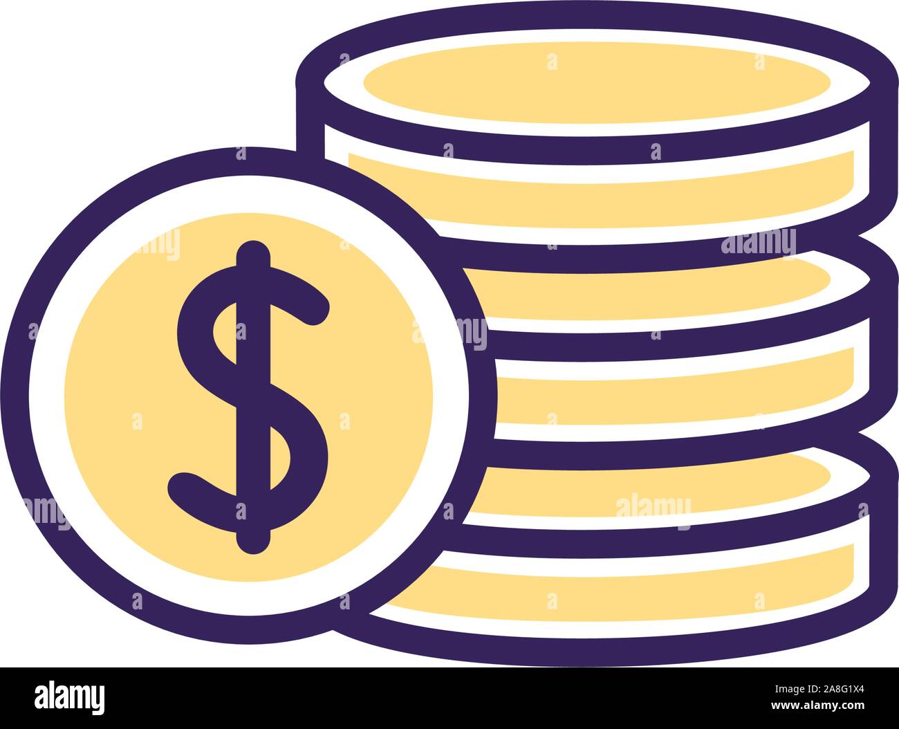 Isolated coins icon fill vector design Stock Vector Image & Art - Alamy