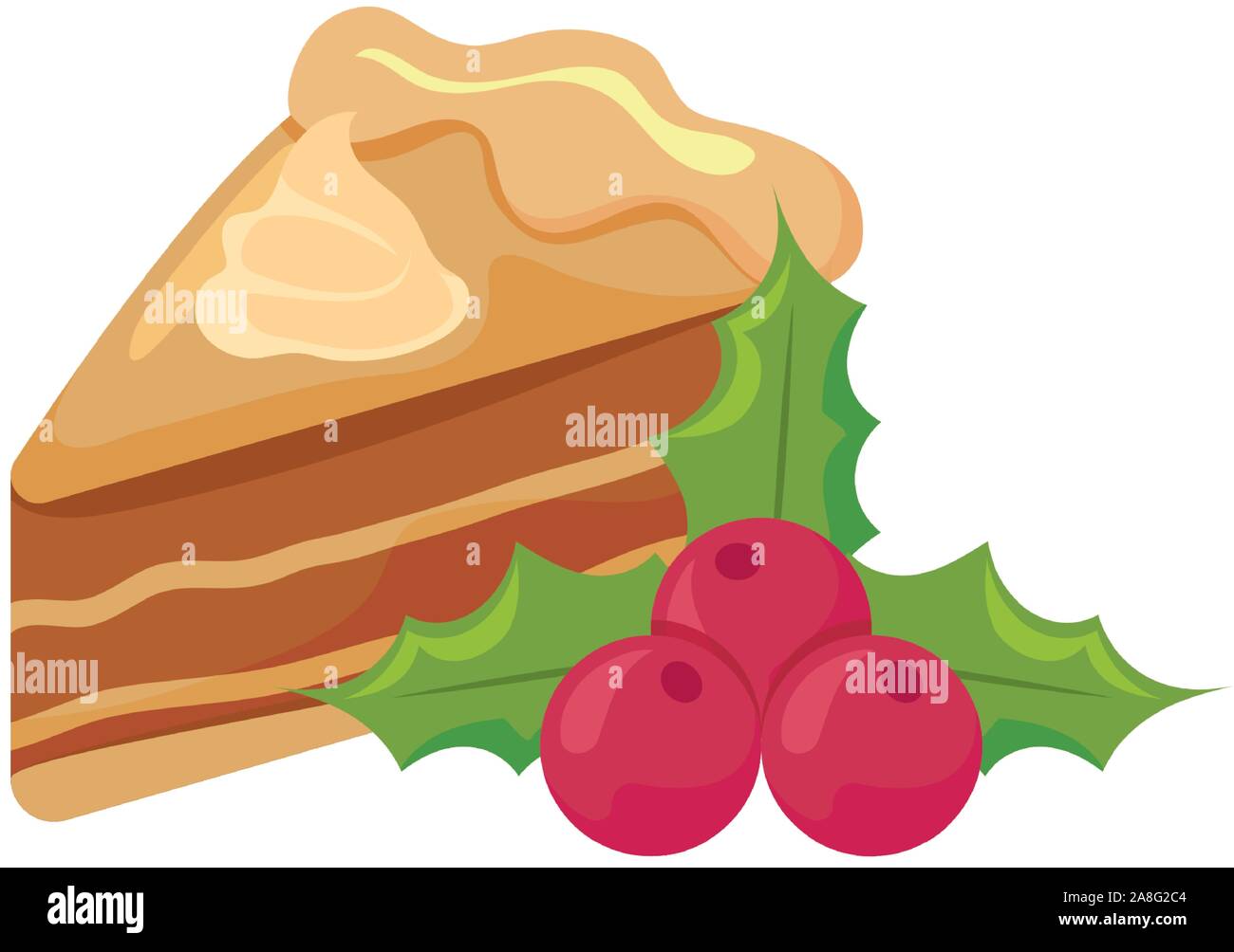delicious portion of cake on white background vector illustration ...