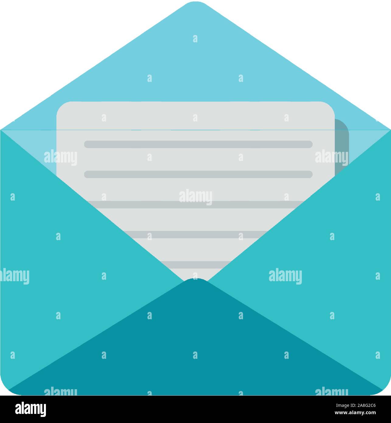 envelope with open letter in white background vector illustration ...