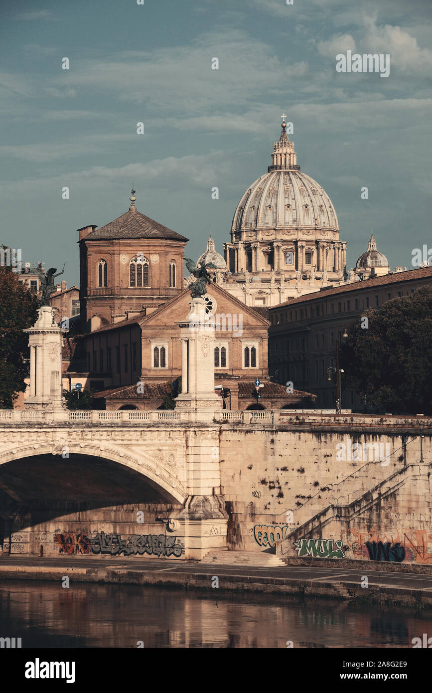 River Tiber and St Peters Basilica in Vatican City Stock Photo - Alamy