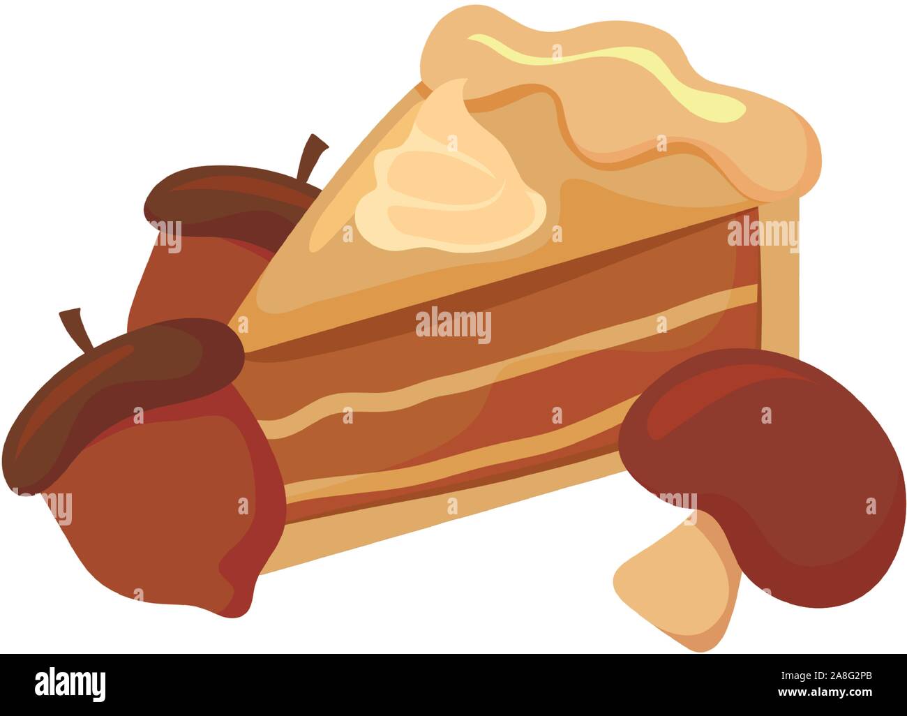 delicious portion of cake on white background vector illustration ...