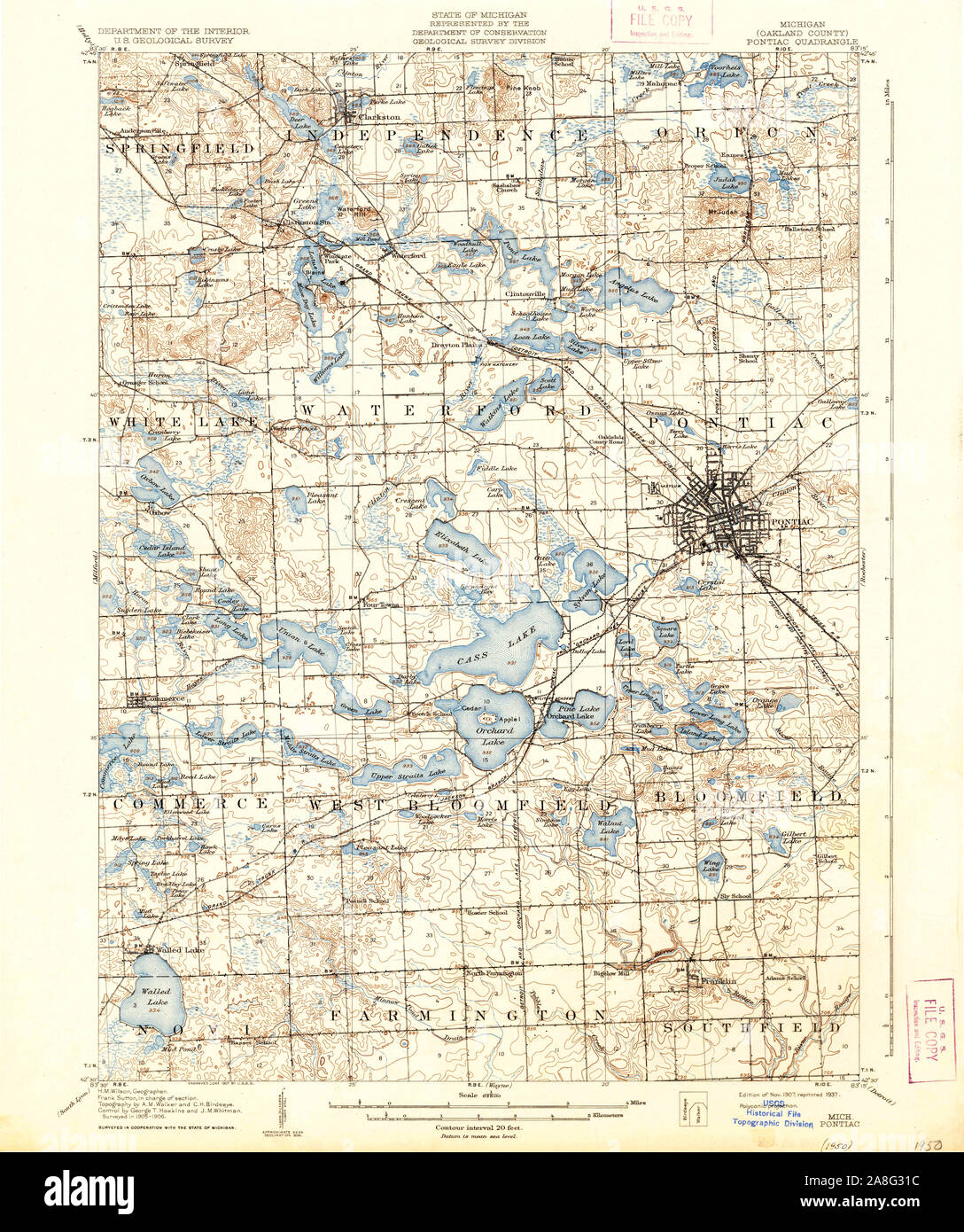 Map of pontiac michigan hi-res stock photography and images - Alamy