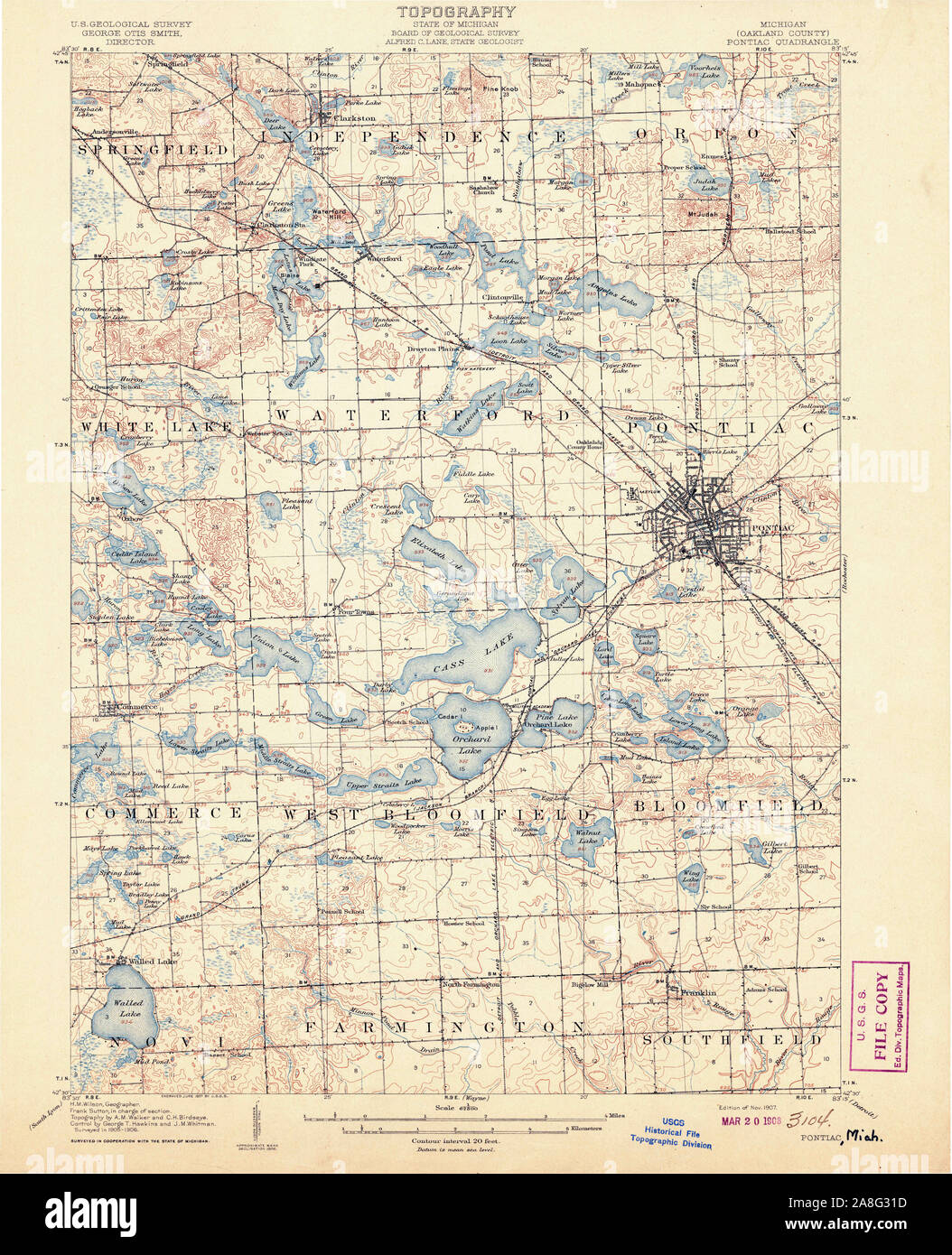 Pontiac michigan map hi-res stock photography and images - Alamy