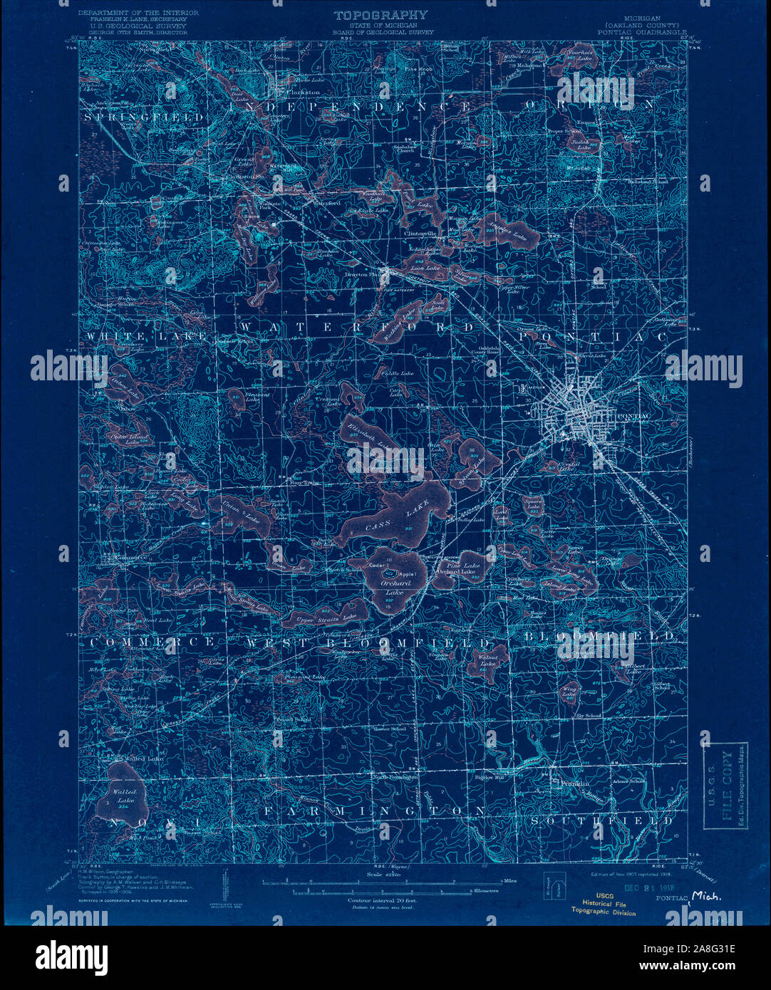 Map of pontiac michigan hi-res stock photography and images - Alamy