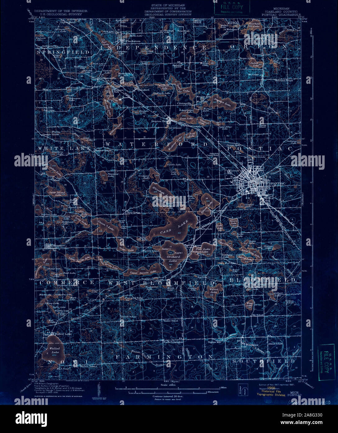 Map of pontiac michigan hi-res stock photography and images - Alamy