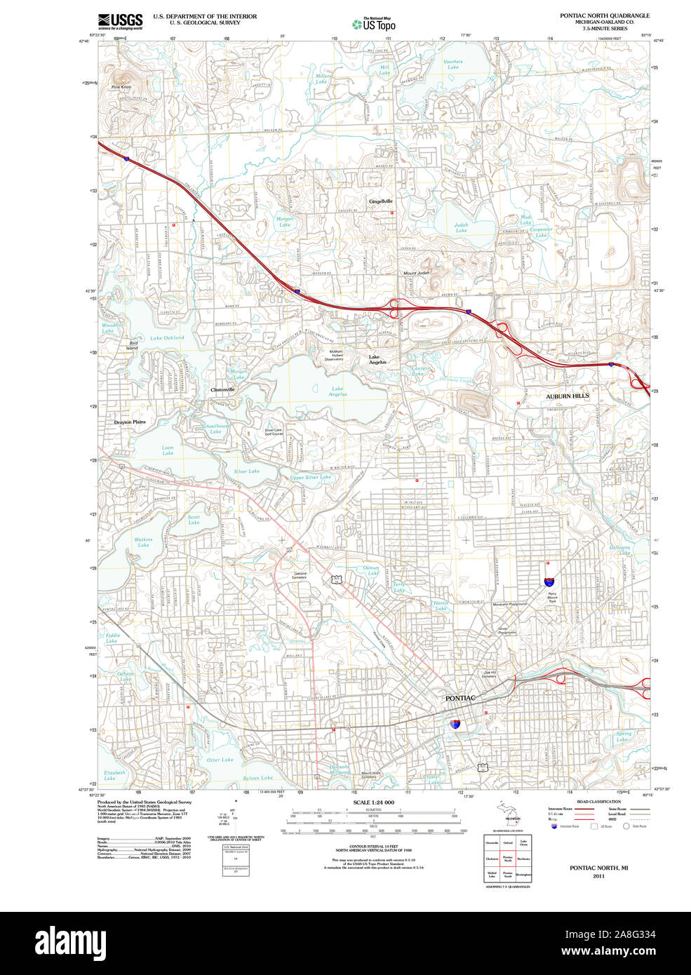 Pontiac michigan map hi-res stock photography and images - Alamy