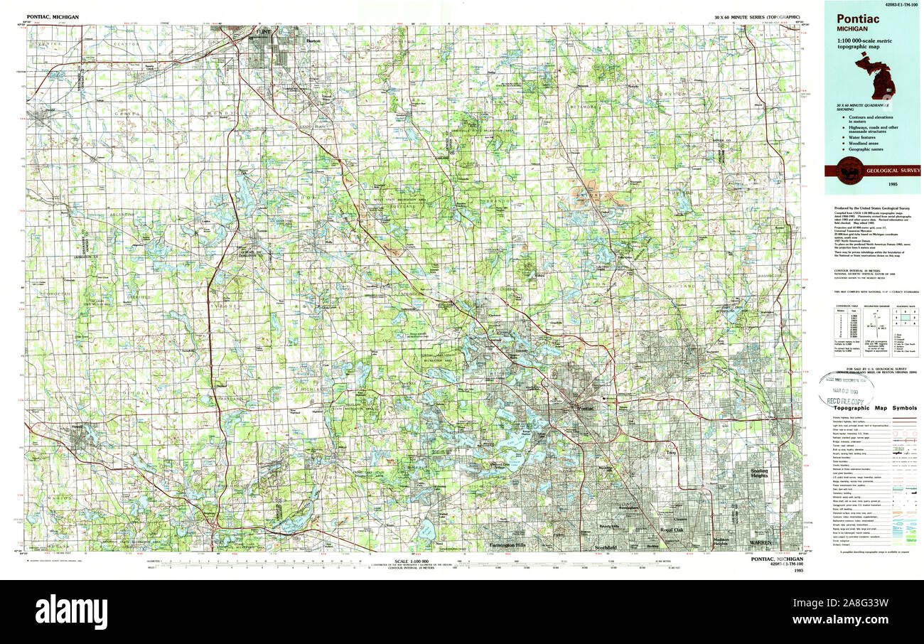 Map of pontiac michigan hi-res stock photography and images - Alamy