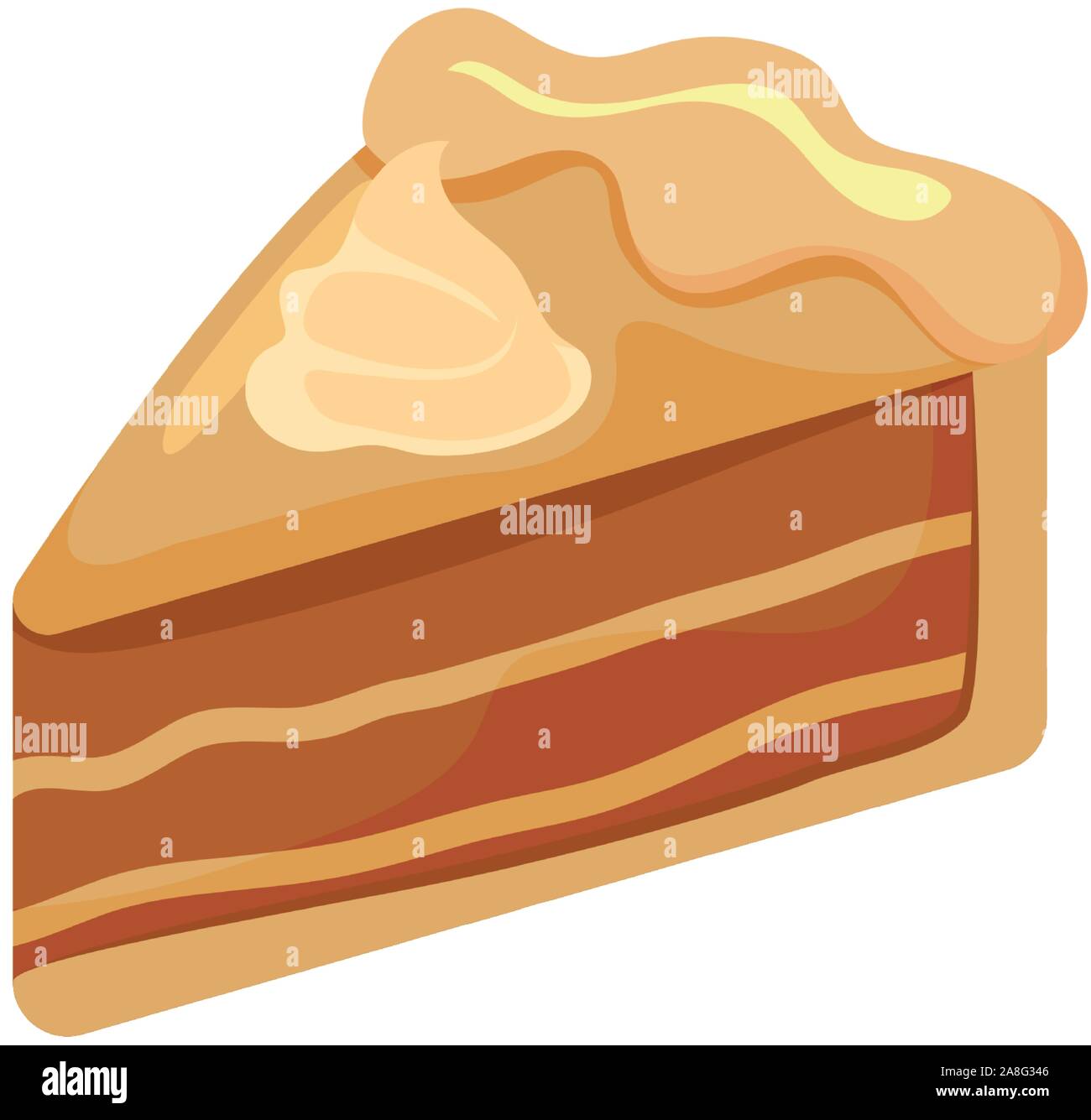 delicious portion of cake on white background vector illustration ...