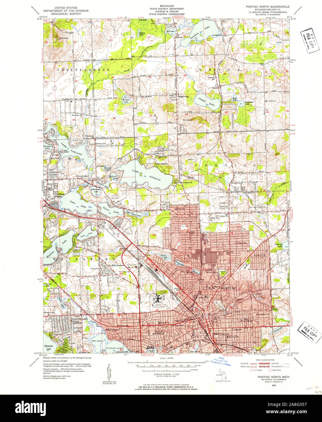 Map of pontiac michigan hi-res stock photography and images - Alamy