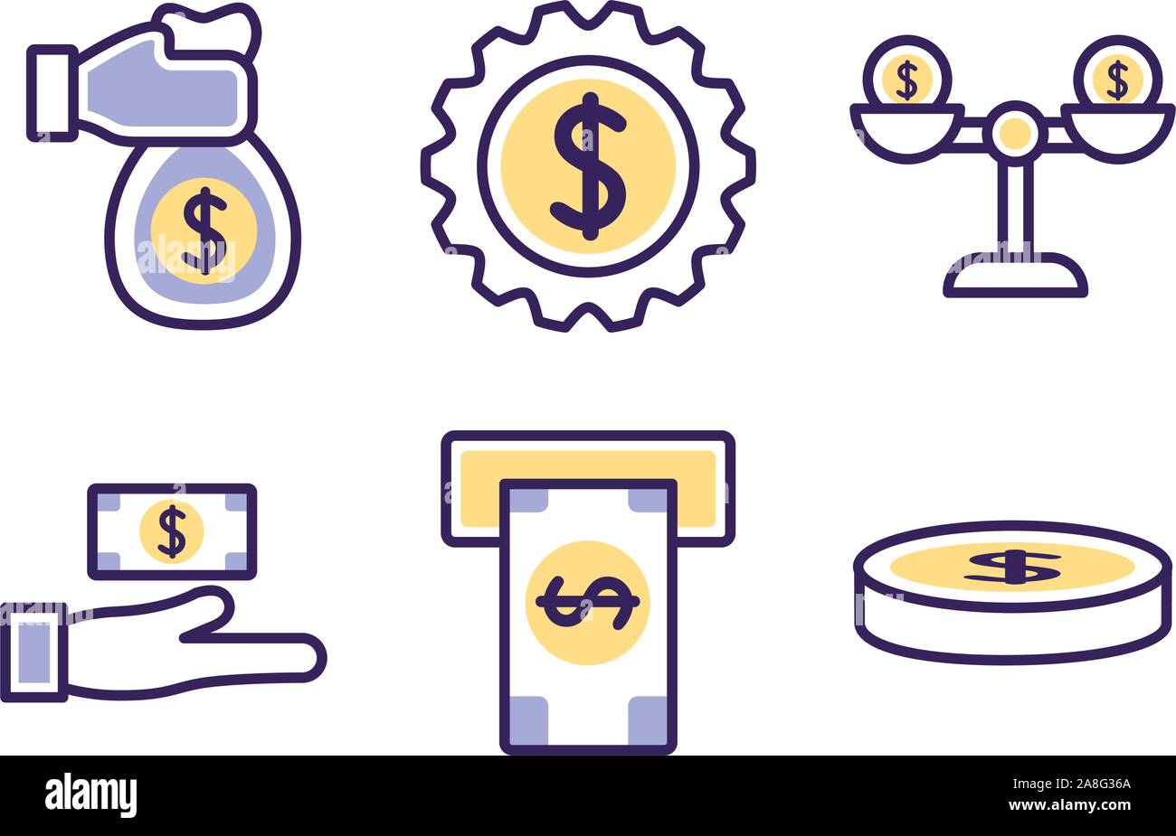 Isolated money icon set fill vector design Stock Vector Image & Art - Alamy