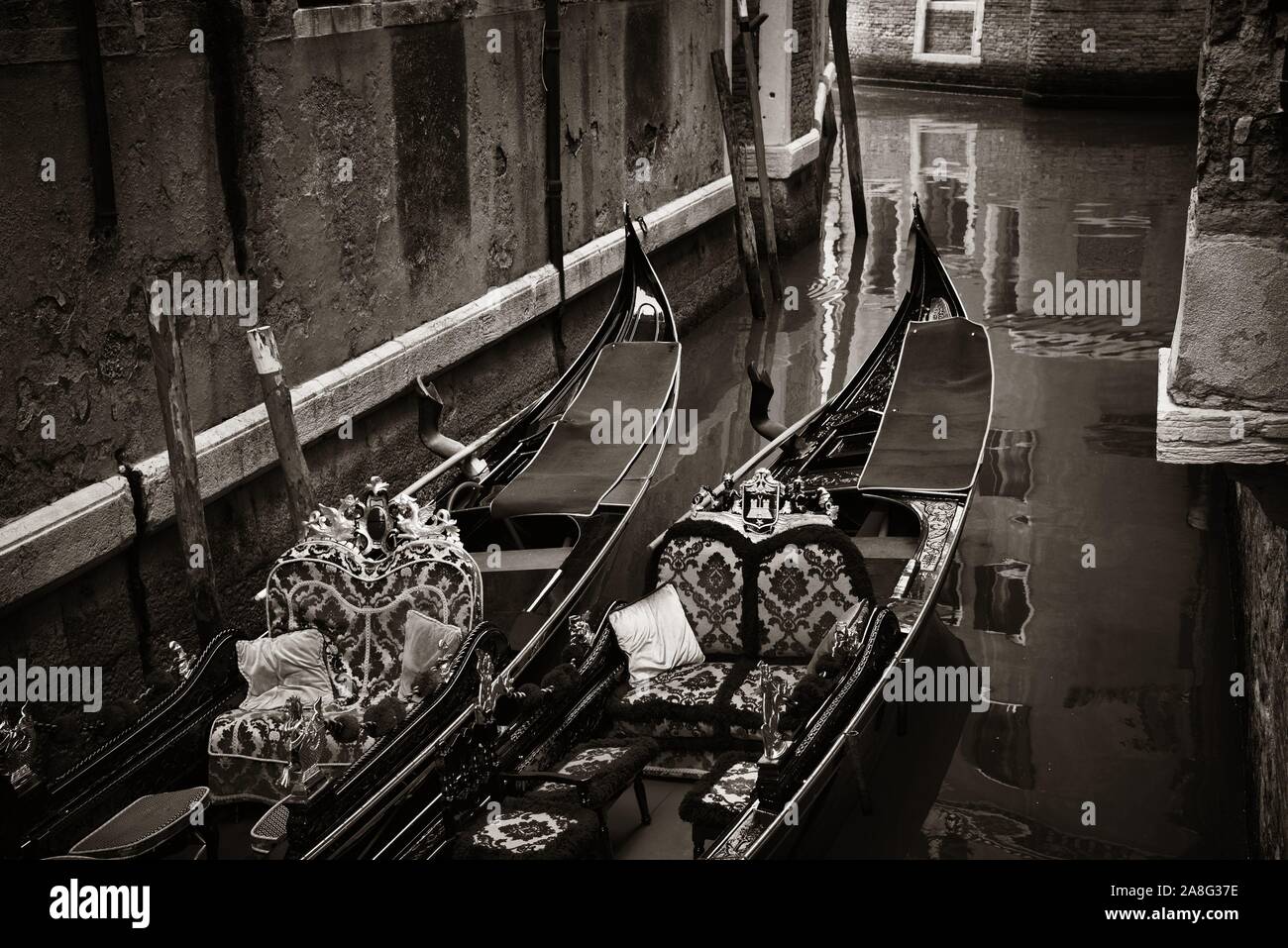 Gondola in canal closeup view in Venice, Italy Stock Photo - Alamy