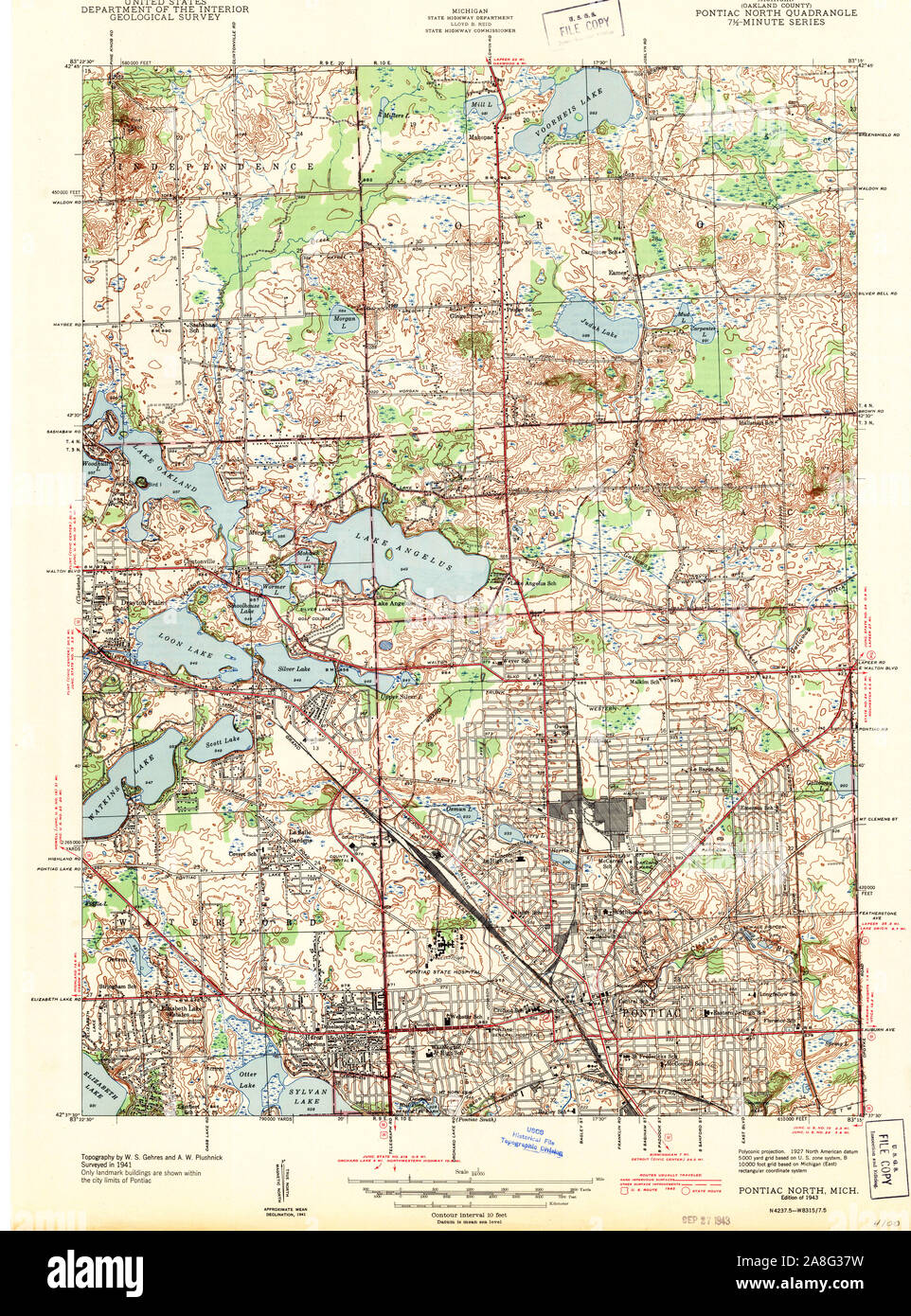 Pontiac michigan map hi-res stock photography and images - Alamy