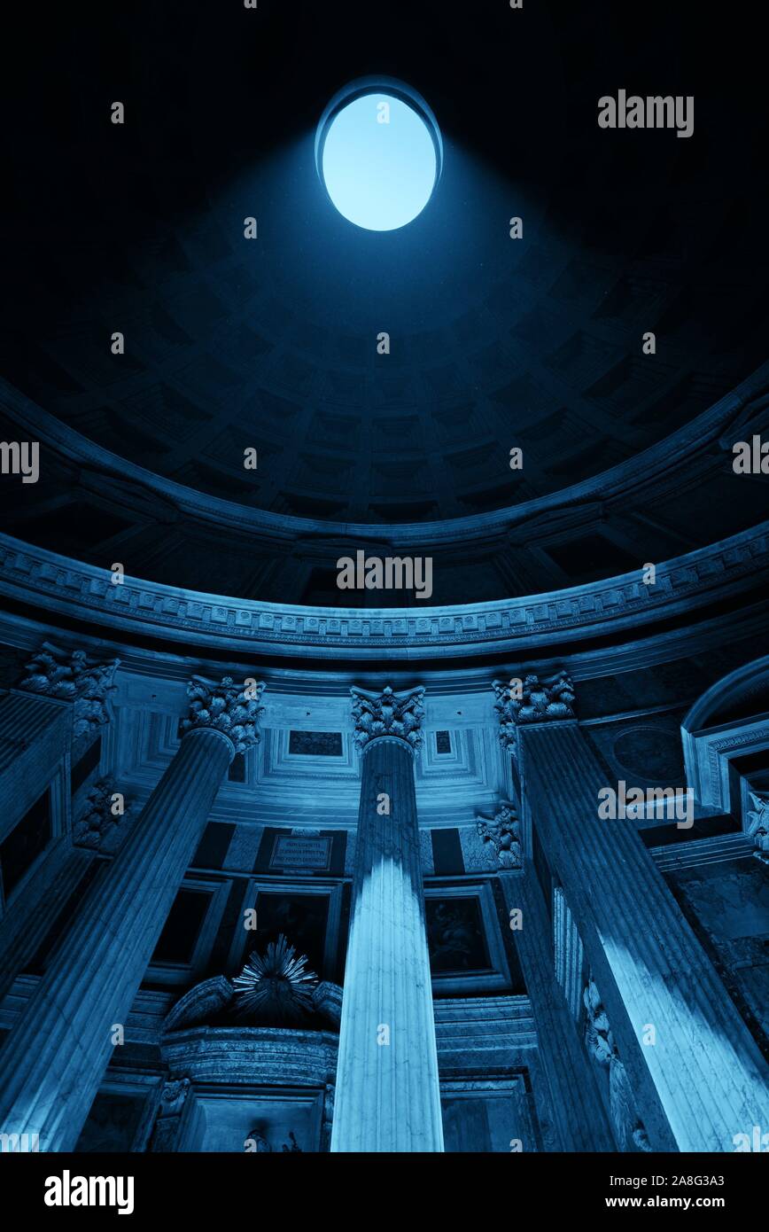Pantheon interior with light beam in Rome, Italy Stock Photo - Alamy