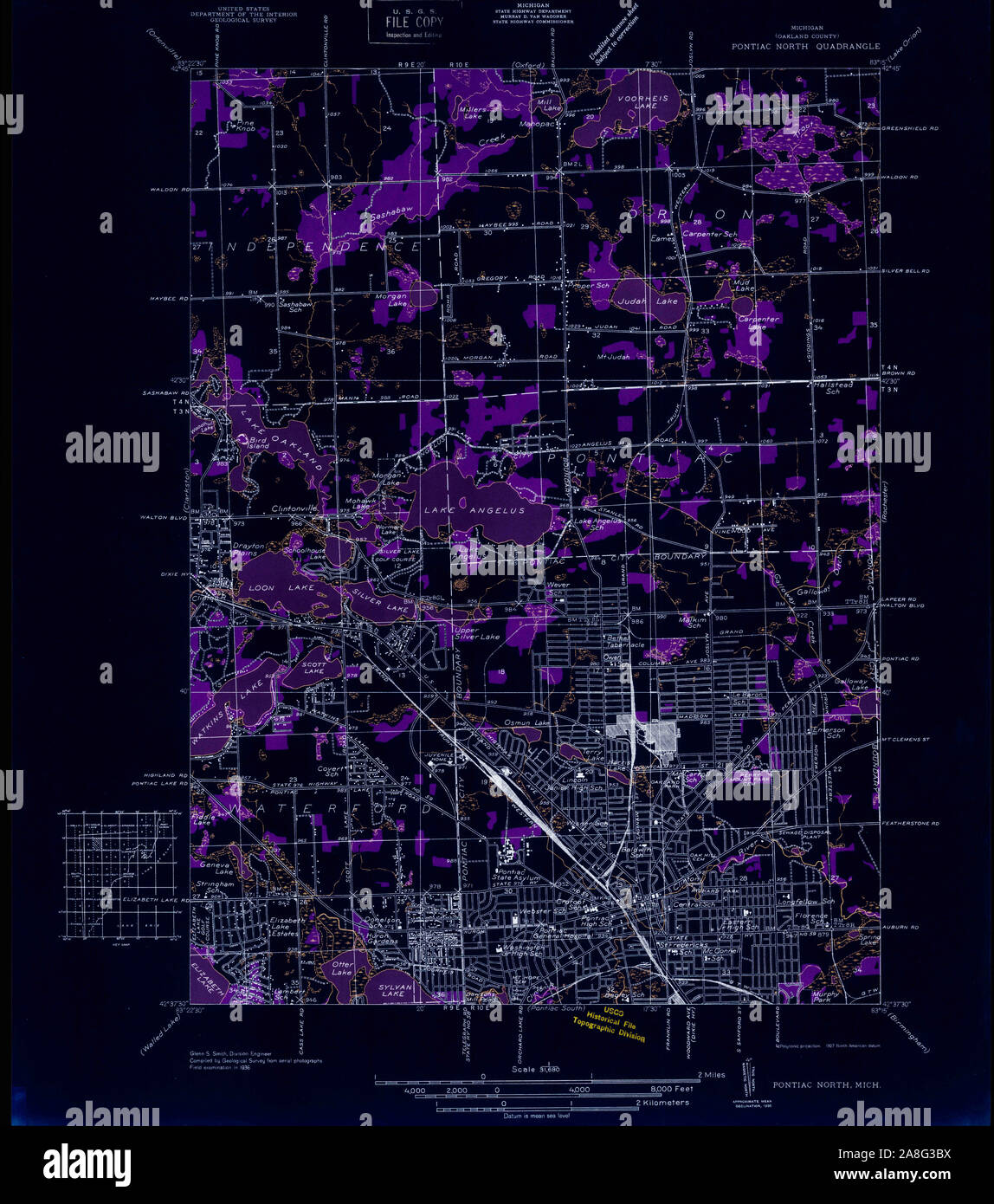 Pontiac michigan map hi-res stock photography and images - Alamy