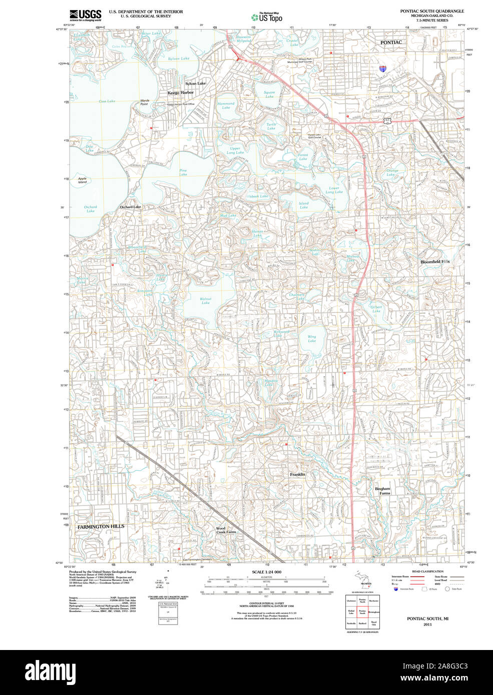 Map of pontiac michigan hi-res stock photography and images - Alamy