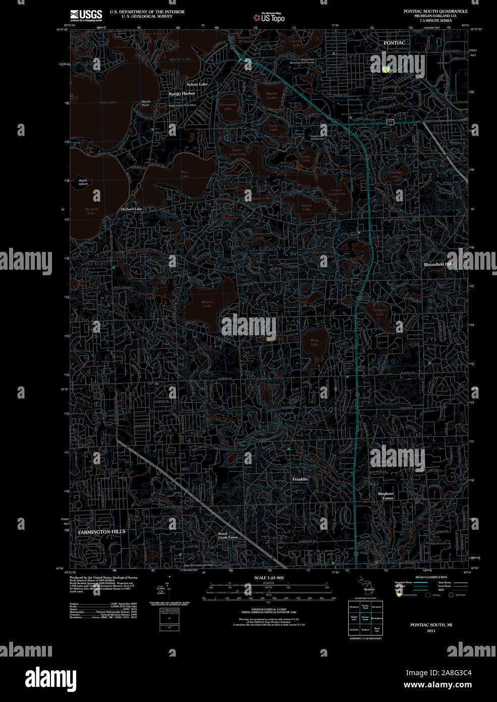Map of pontiac michigan hi-res stock photography and images - Alamy