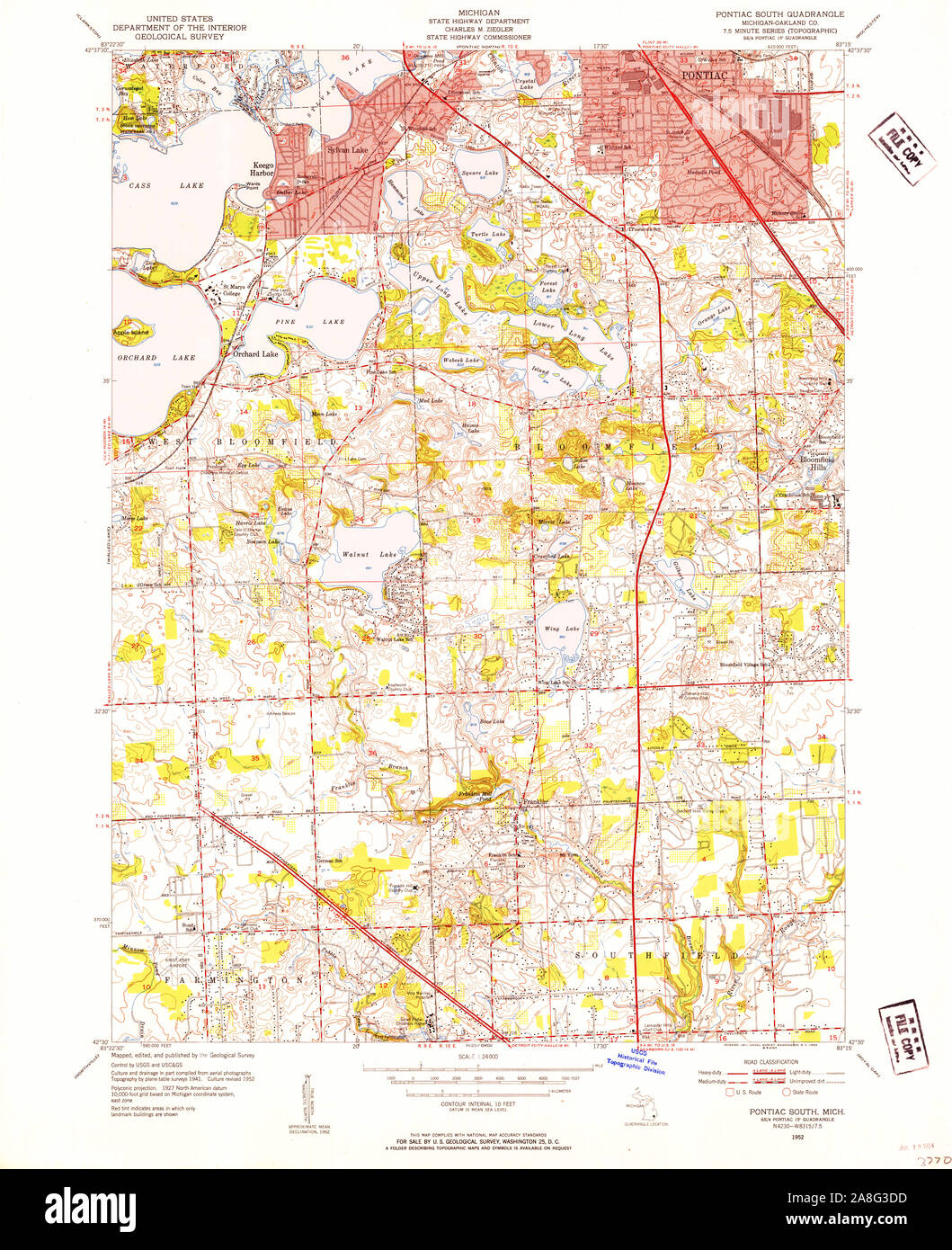 Map of pontiac michigan hi-res stock photography and images - Alamy